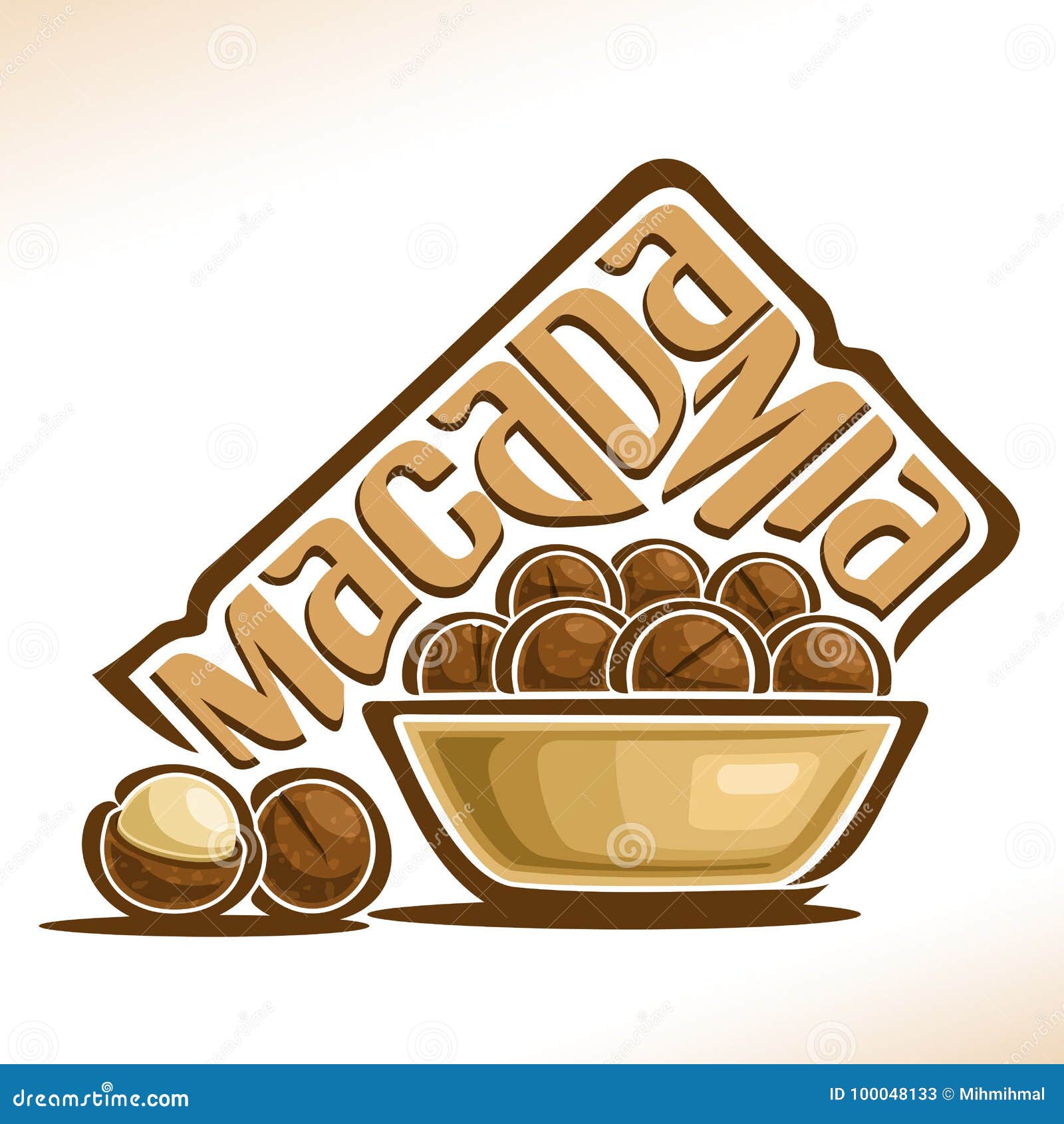 Vector Logo for Macadamia Nut Stock Vector - Illustration of ingredient ...