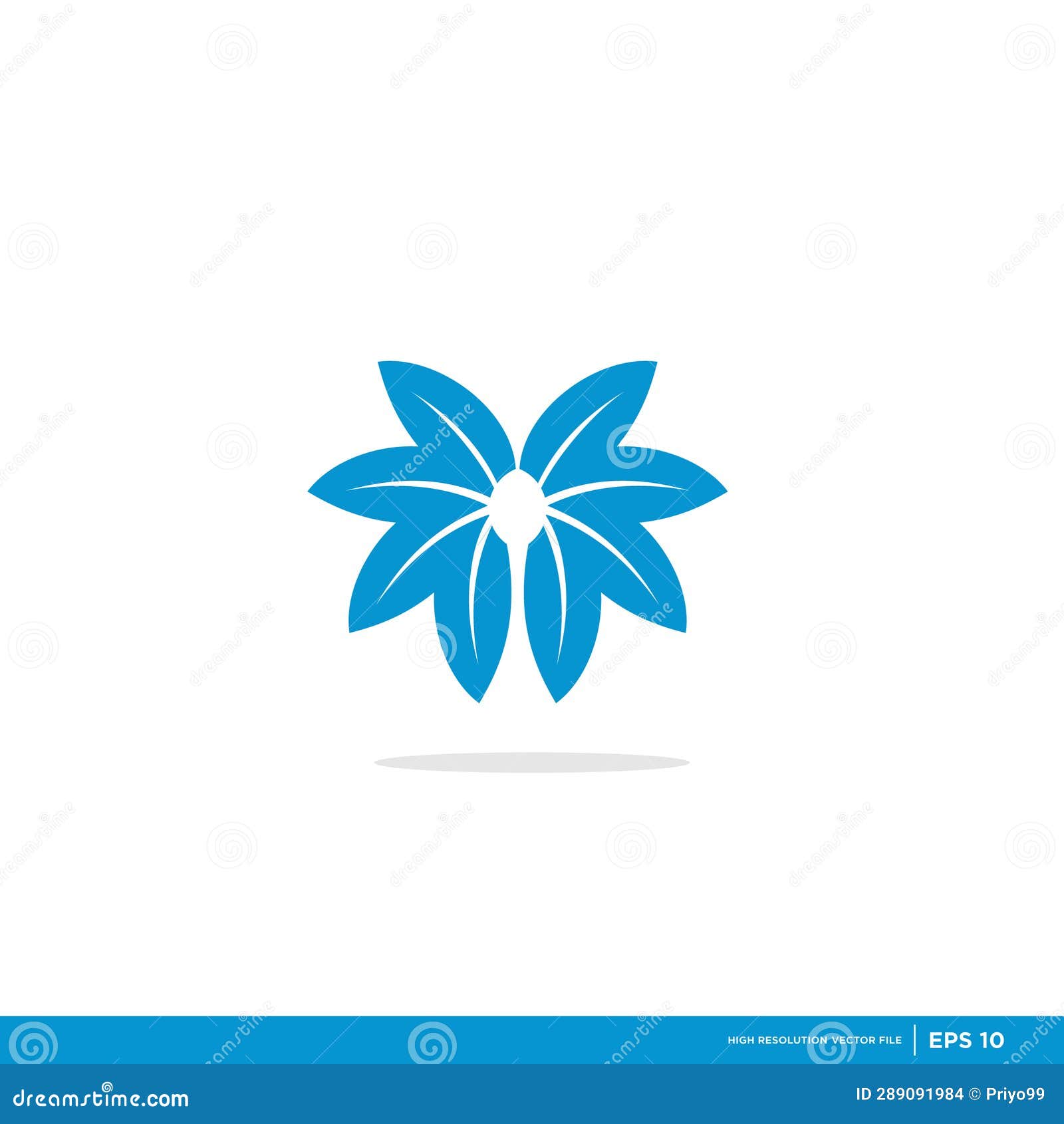Vector Logo with Modern, Blue, Unique, and Clean Abstract Leaf Shapes ...