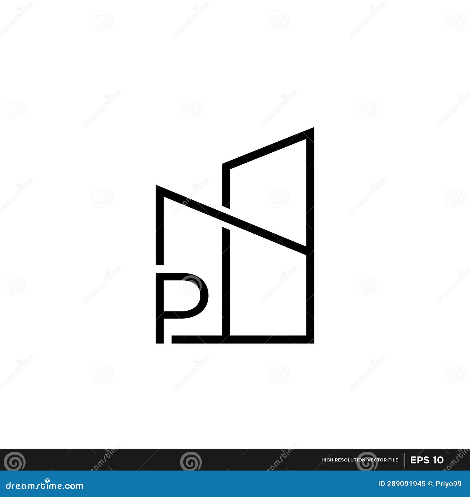 Vector Logo with Modern Construction Shapes and Letters Stock ...
