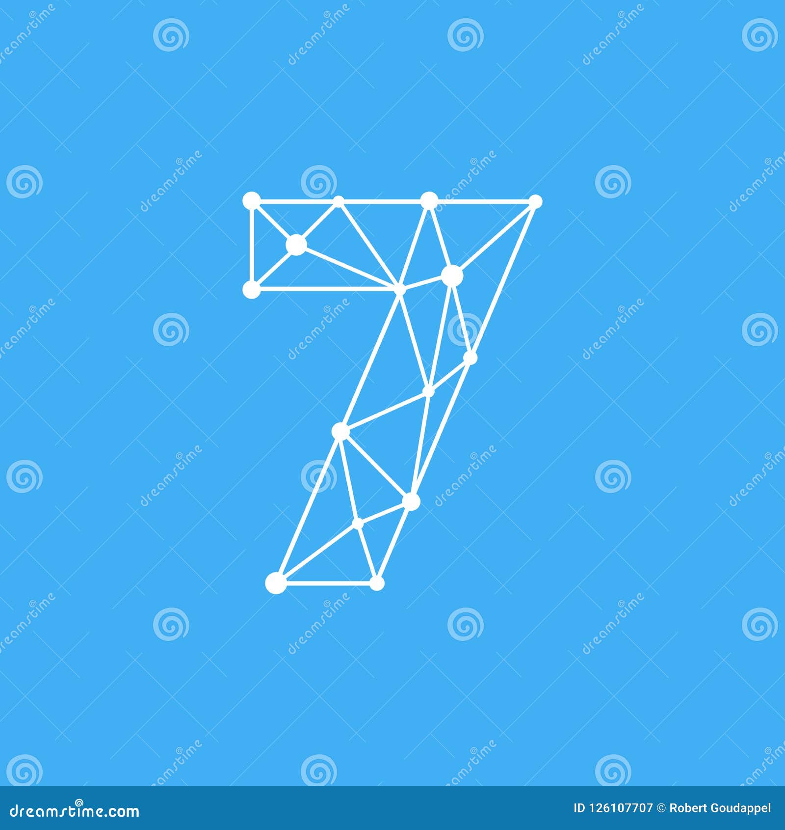 Vector Logo Number 7 Dots Lines Ilustración del Vector - Ilustración de ...