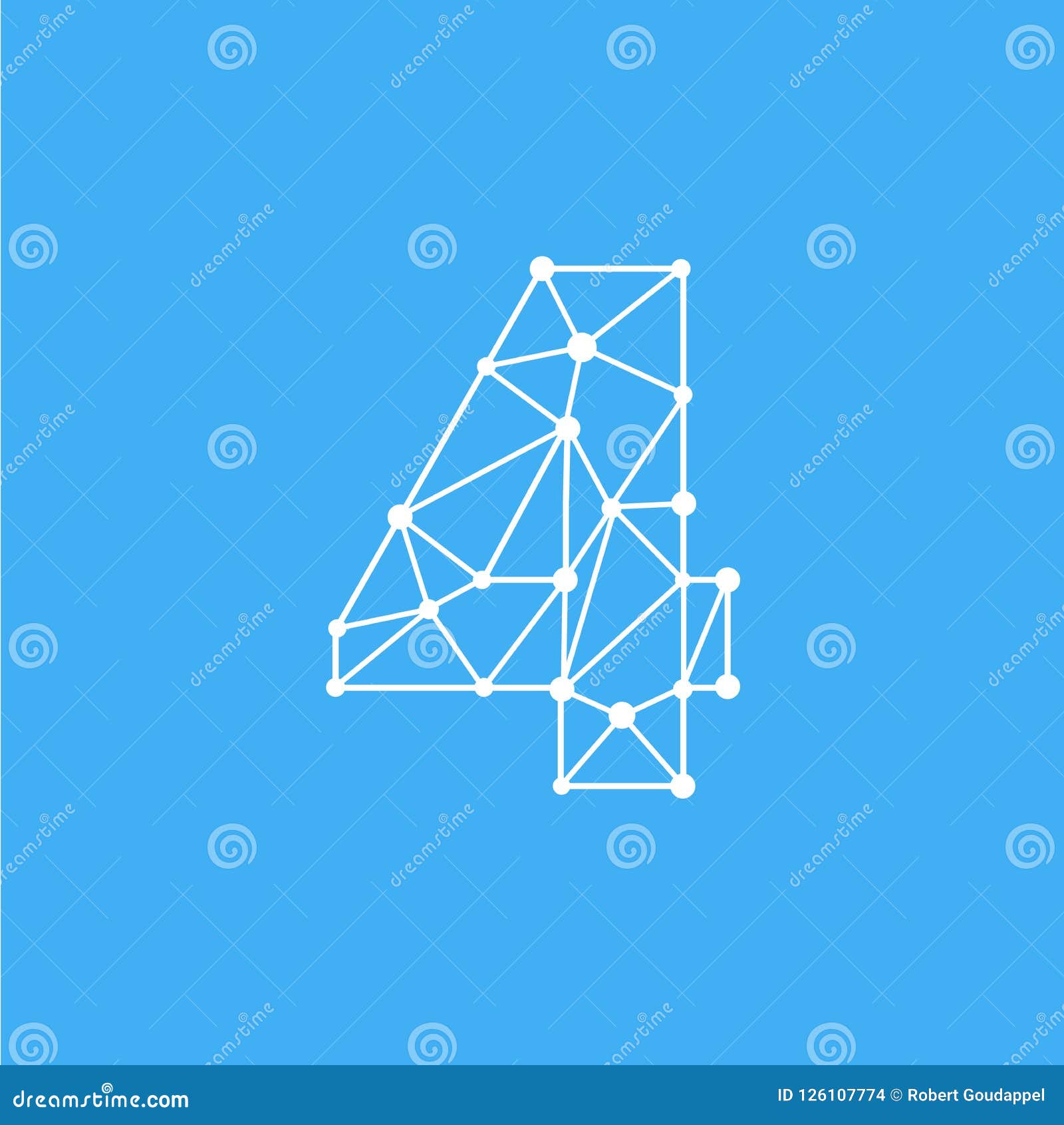 Vector Logo Number 4 Dots Lines Ilustración del Vector - Ilustración de ...