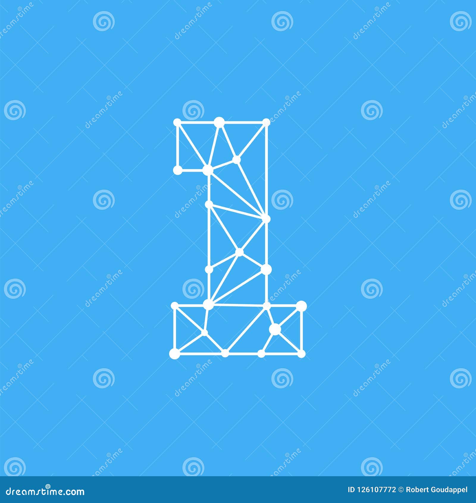 Vector Logo Number 1 Dots Lines Stock Vector - Illustration of label ...