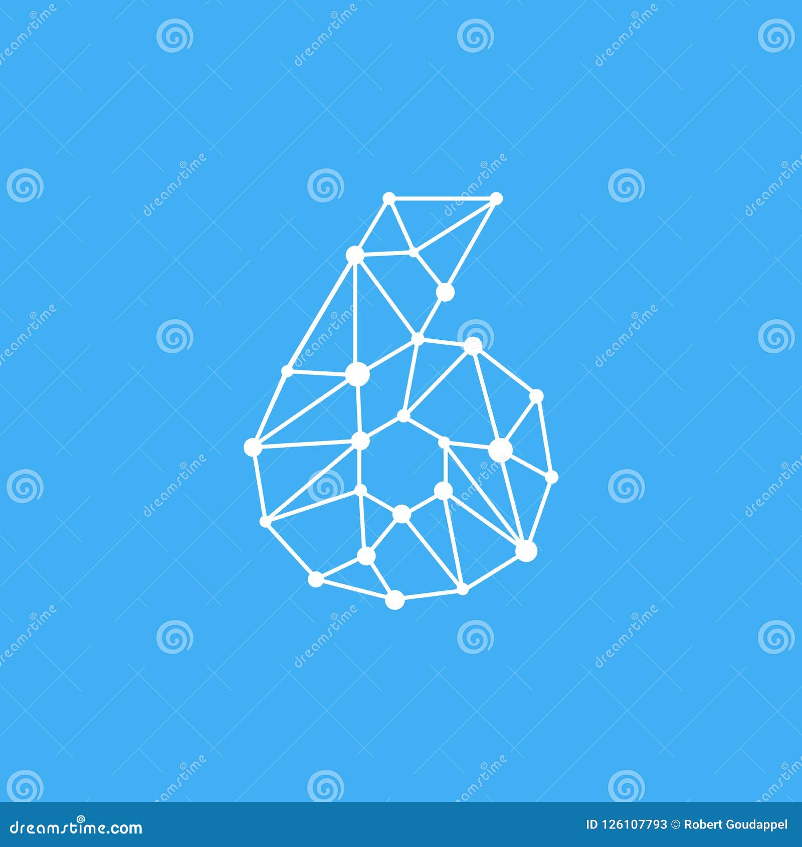 Vector Logo Number 6 Dots Lines Stock Vector - Illustration of company ...
