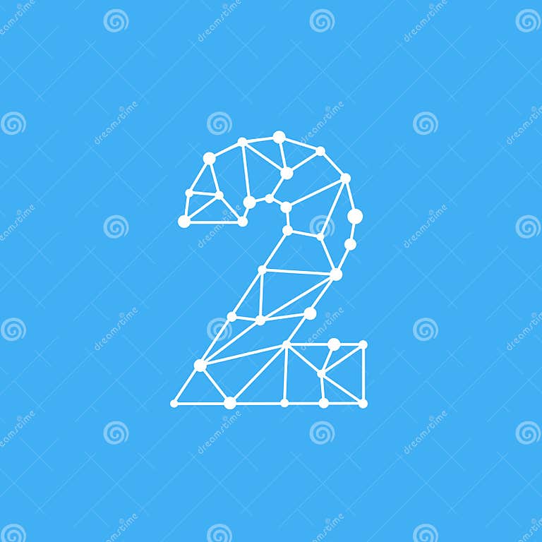 Vector Logo Number 2 Dots Lines Stock Vector - Illustration of font ...