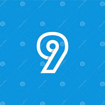 Vector Logo Number 9 White stock vector. Illustration of sign - 118490557