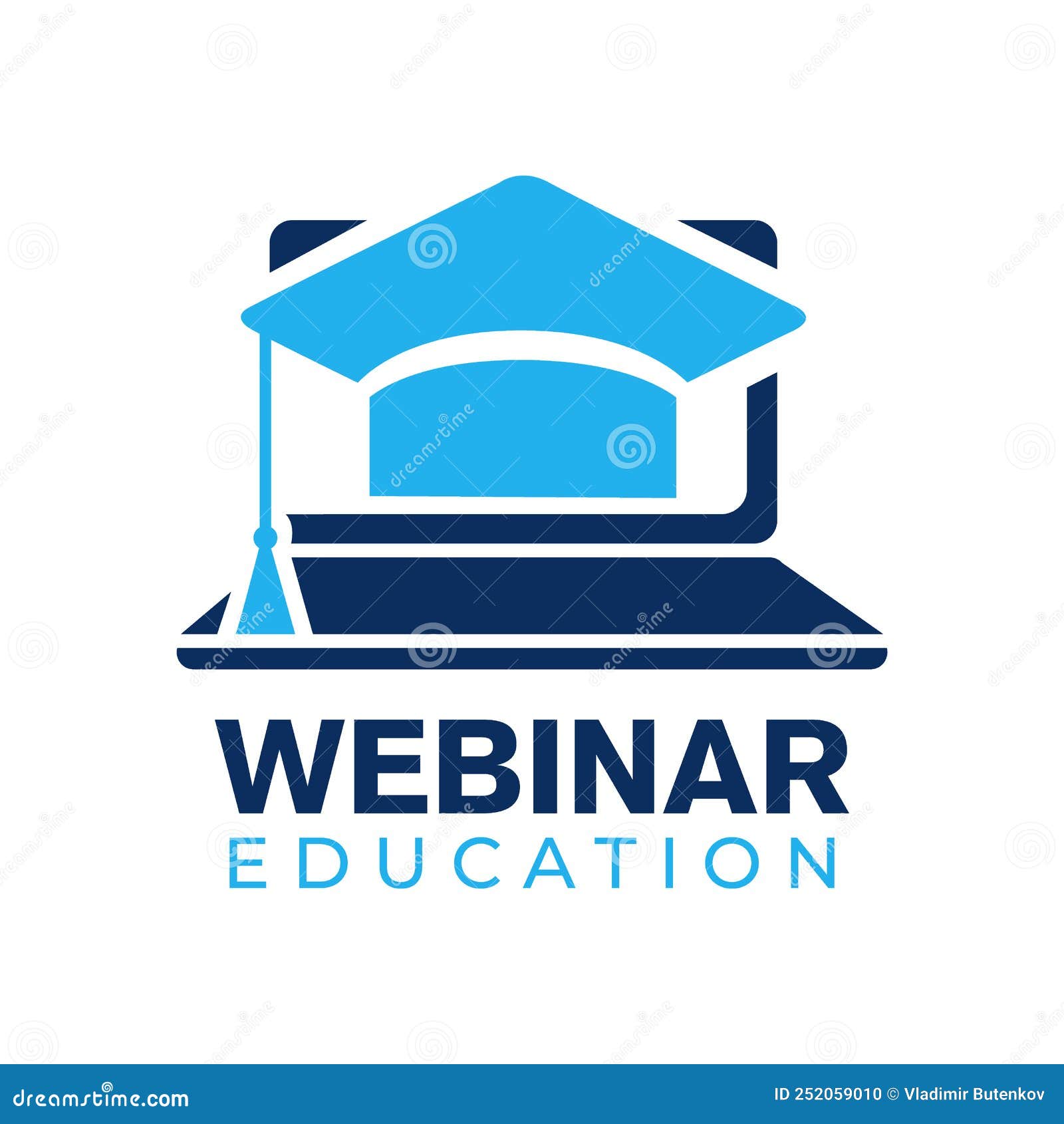 Vector Logo of Online Webinar and Education Stock Vector - Illustration ...