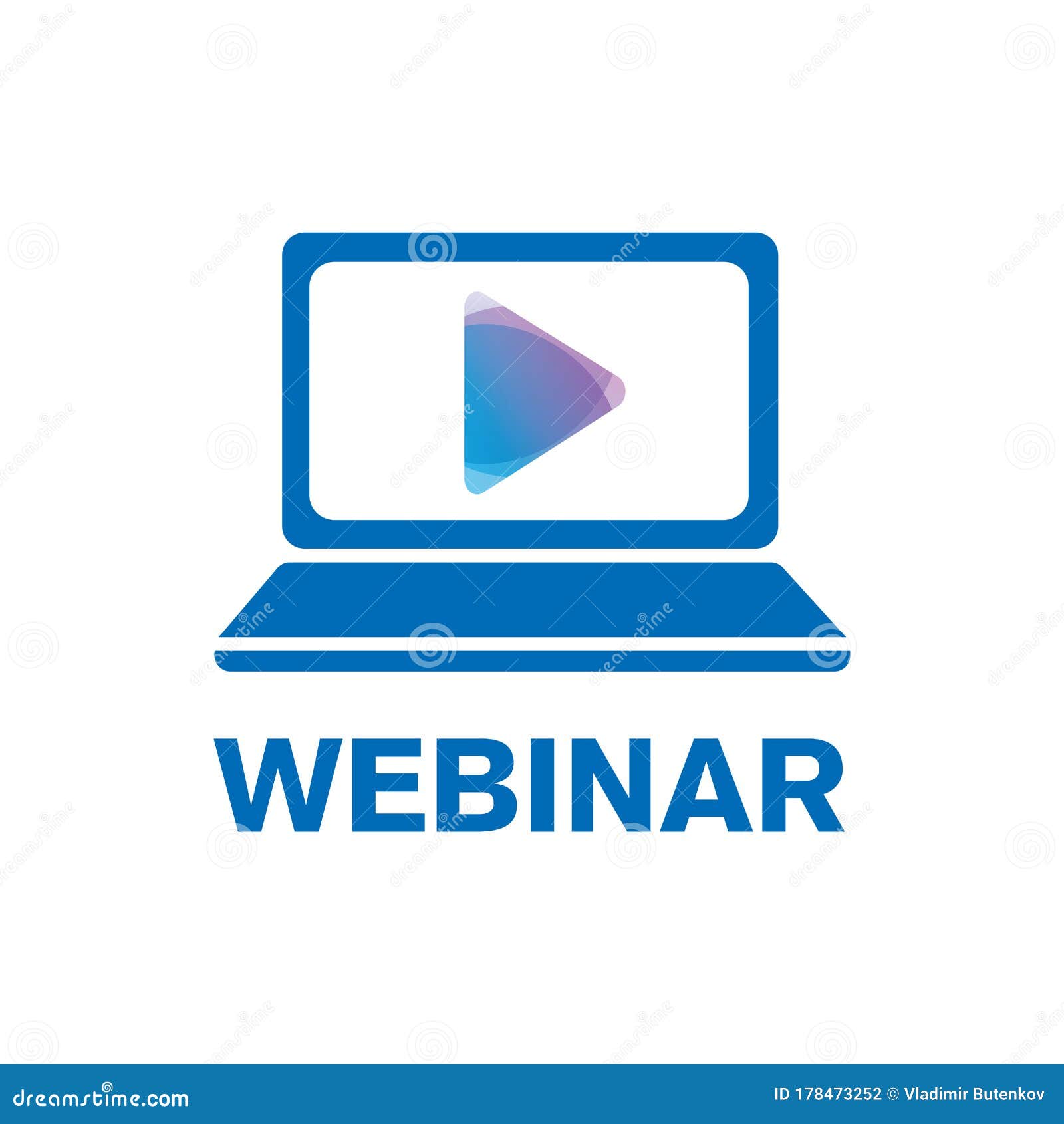 Vector Logo for Online Webinar, Web Conference Stock Illustration ...