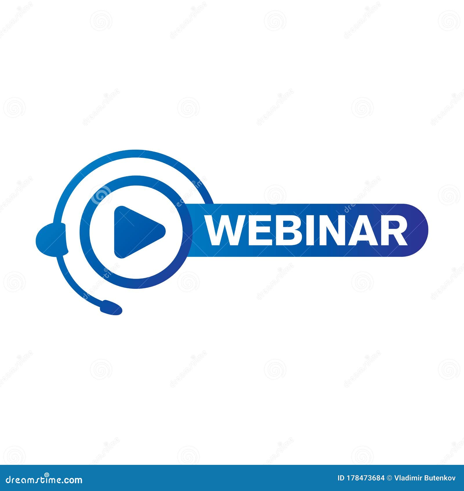 Vector Logo for Online Webinar, Web Conference Stock Illustration ...