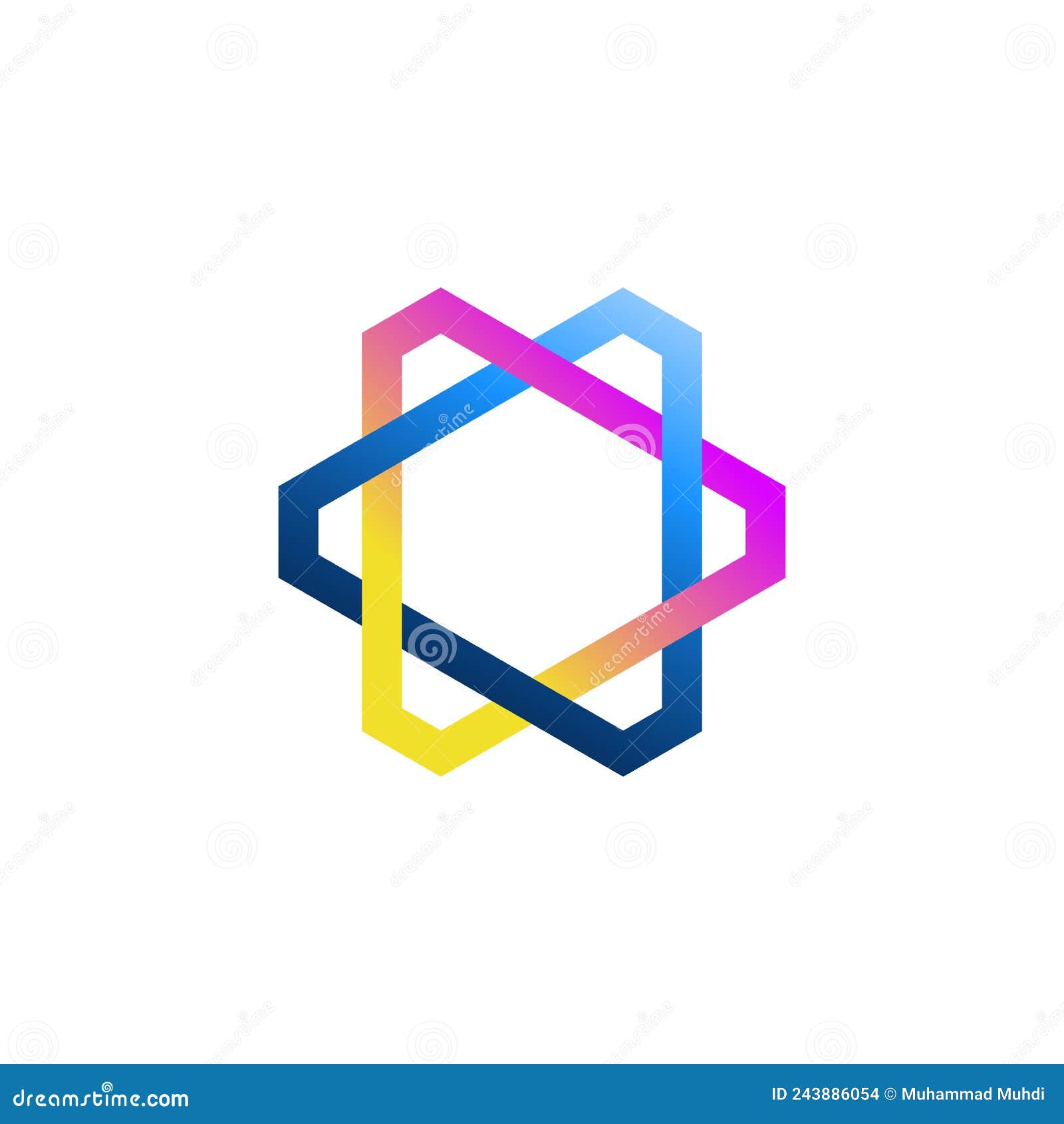 Vector Logo of Overlapping Star Shape. Gradation Vector Illustration ...