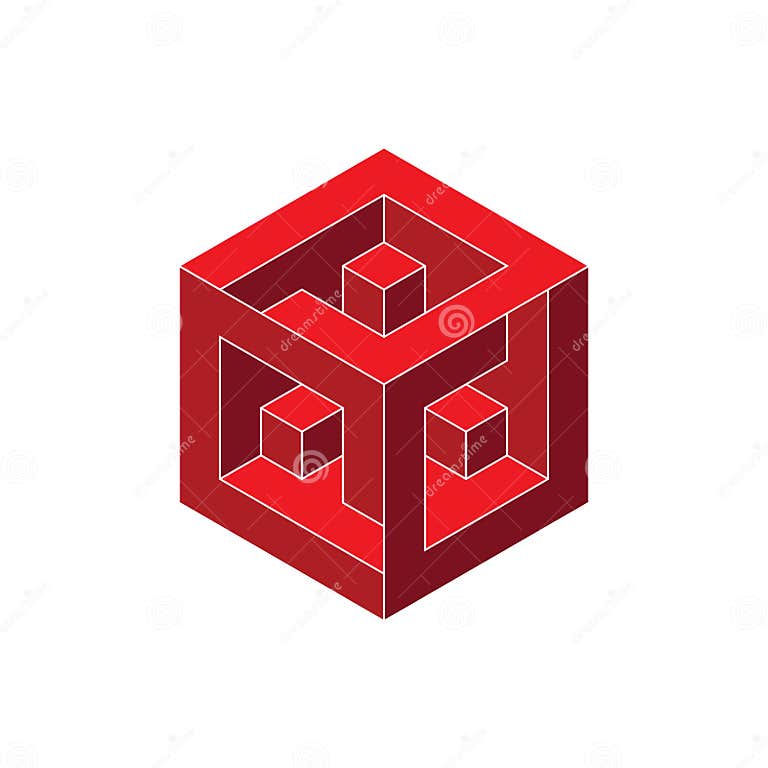 Red cube logo stock vector. Illustration of pattern - 359277603