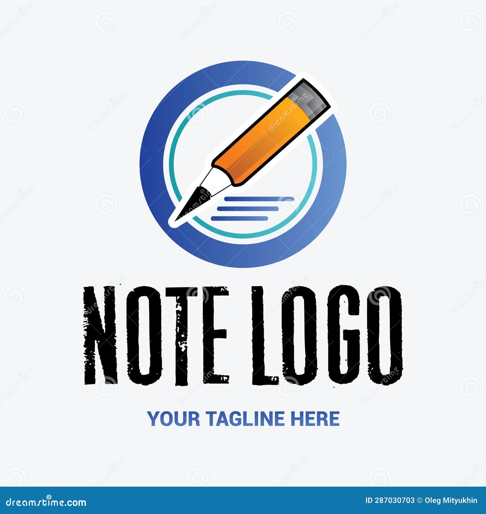 Vector Logo Pencil Writes a Note. Can Be Used for Writer Logo or ...