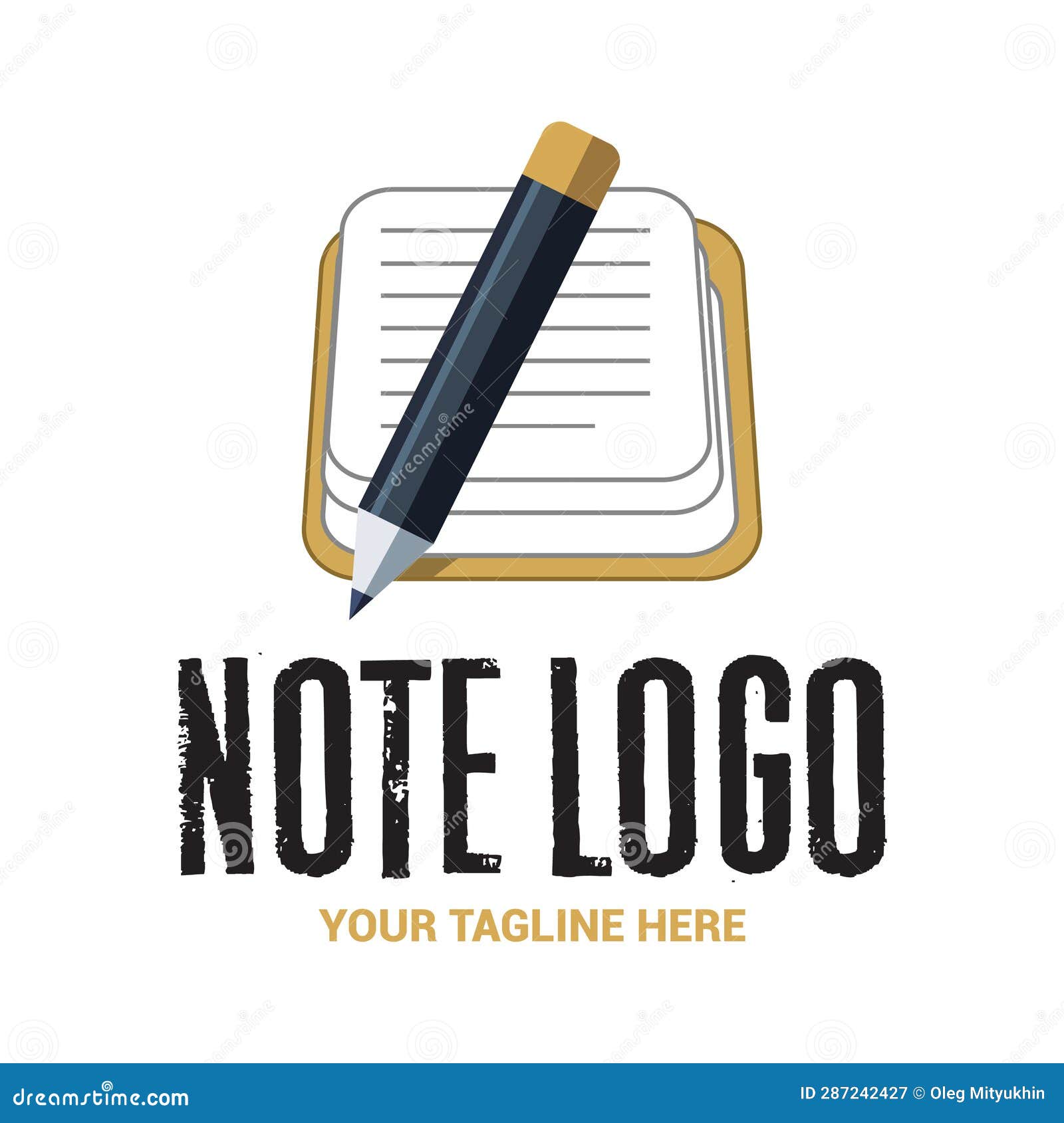 Vector Logo Pencil Writes a Note. Can Be Used for Writer Logo or ...