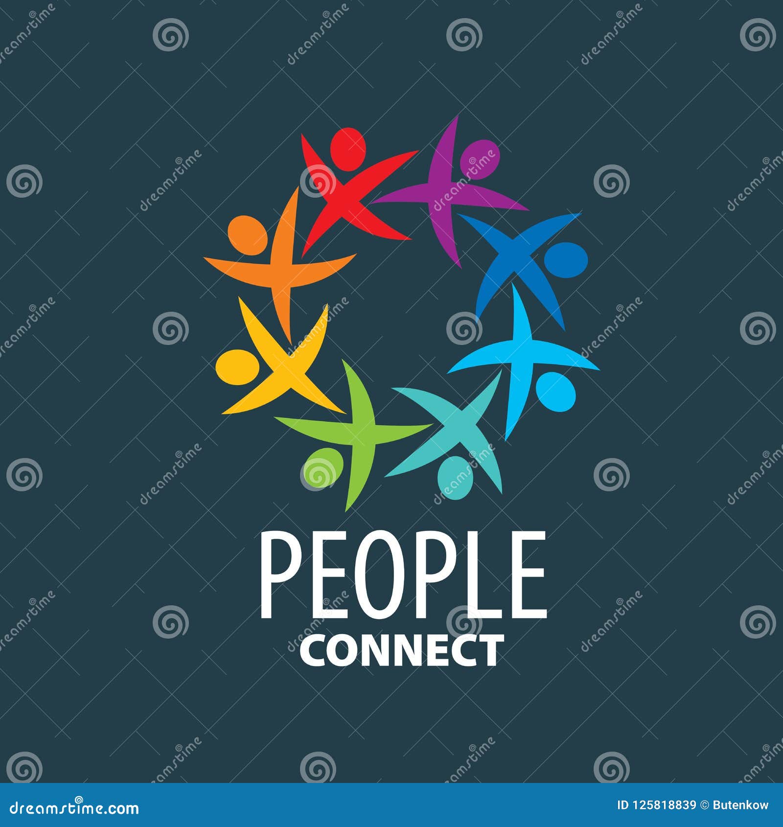 Vector logo people stock vector. Illustration of cooperation - 125818839