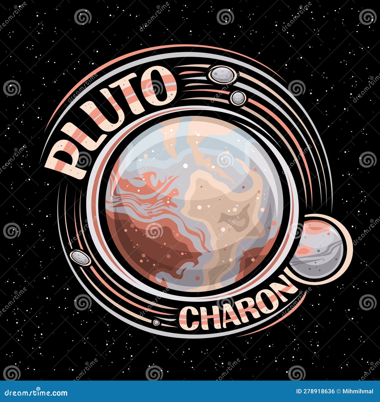 Vector logo for Pluto stock vector. Illustration of planet - 278918636