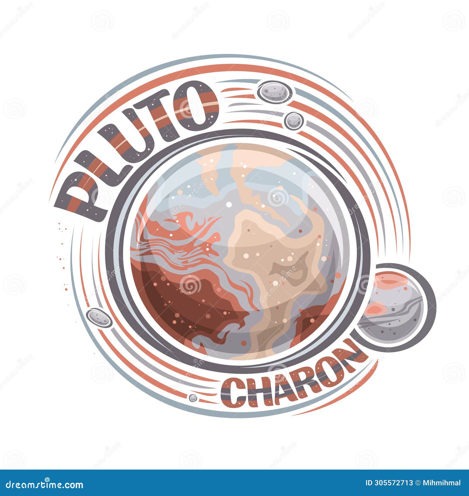 Vector logo for Pluto stock vector. Illustration of charon - 305572713
