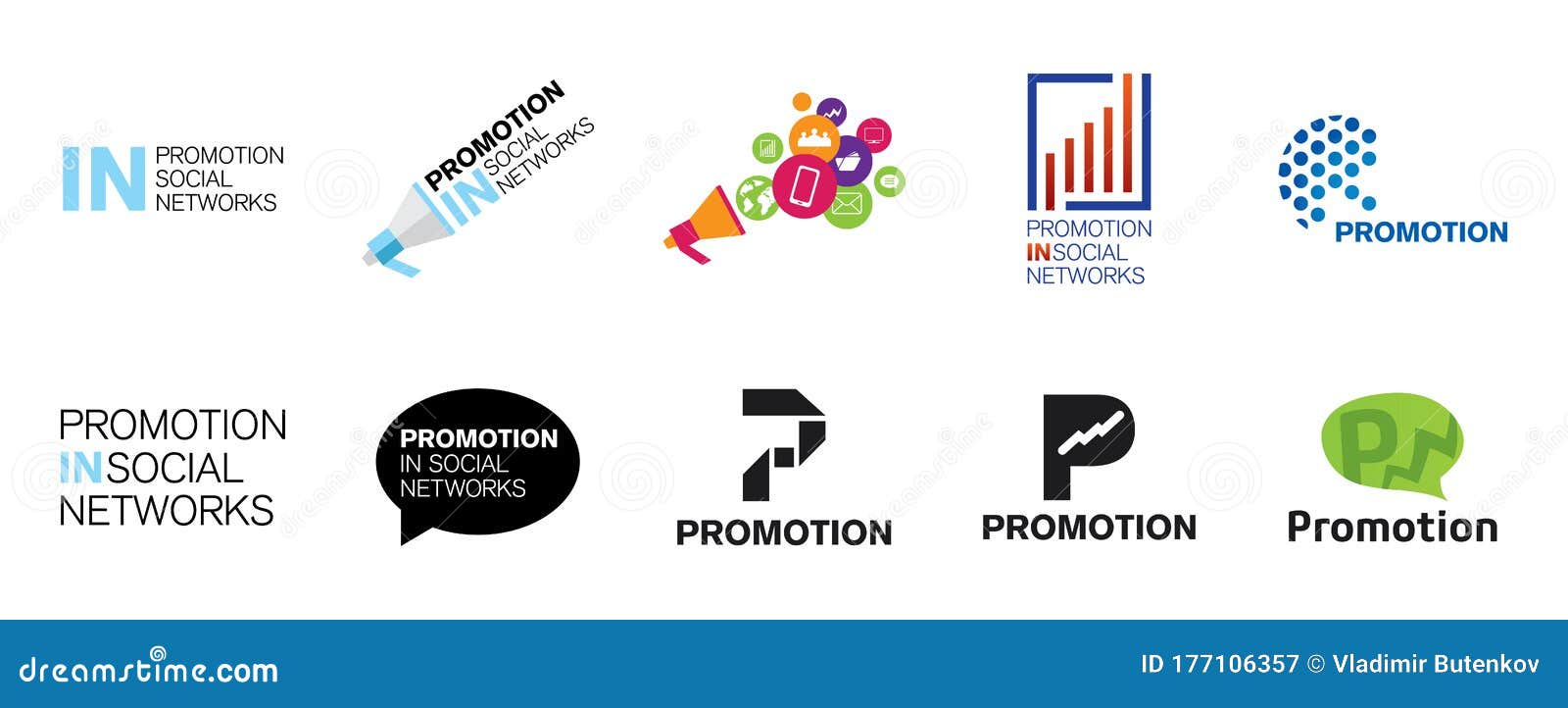 Vector Logo of Promotion in Social Networks, Advertising Stock ...