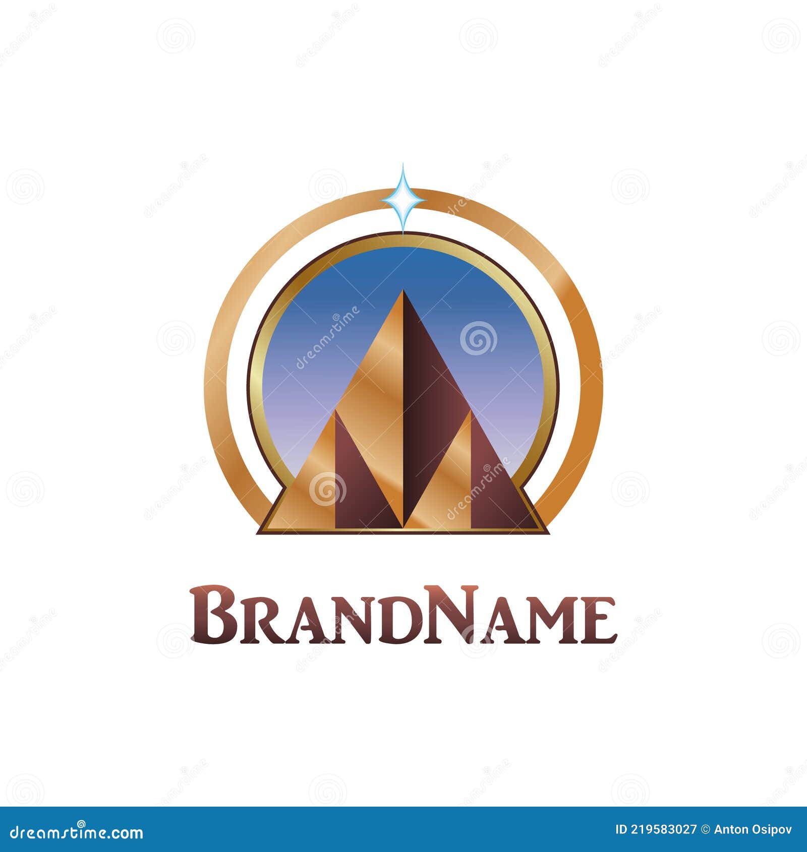 Vector Logo with a Pyramid for Decoration and Design Stock Illustration ...