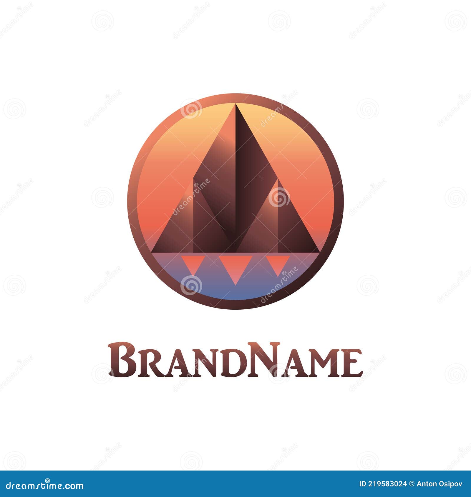 Vector Logo with a Pyramid for Decoration and Design Stock Illustration ...