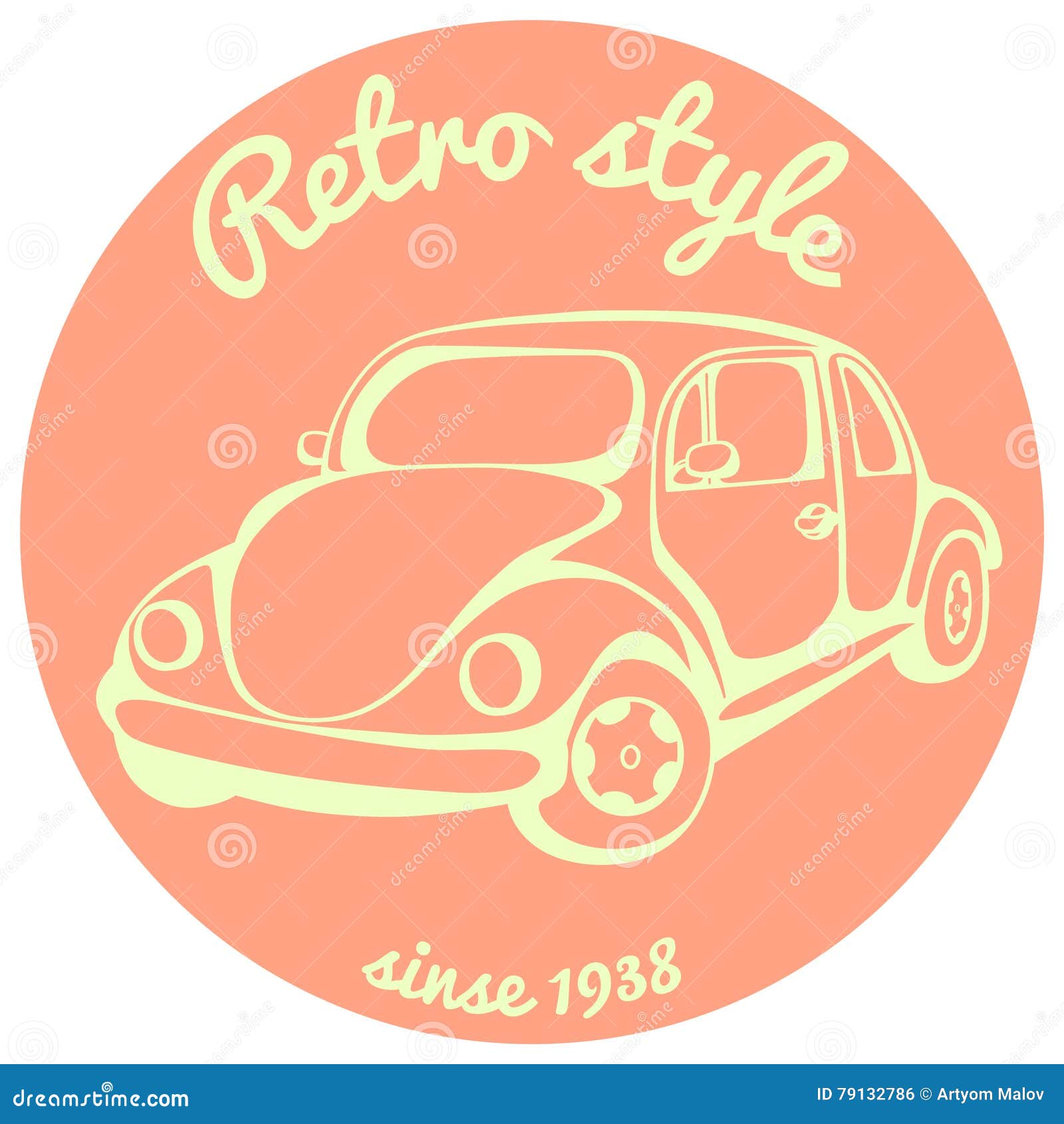 Vector logo of retro car stock vector. Illustration of logo - 79132786