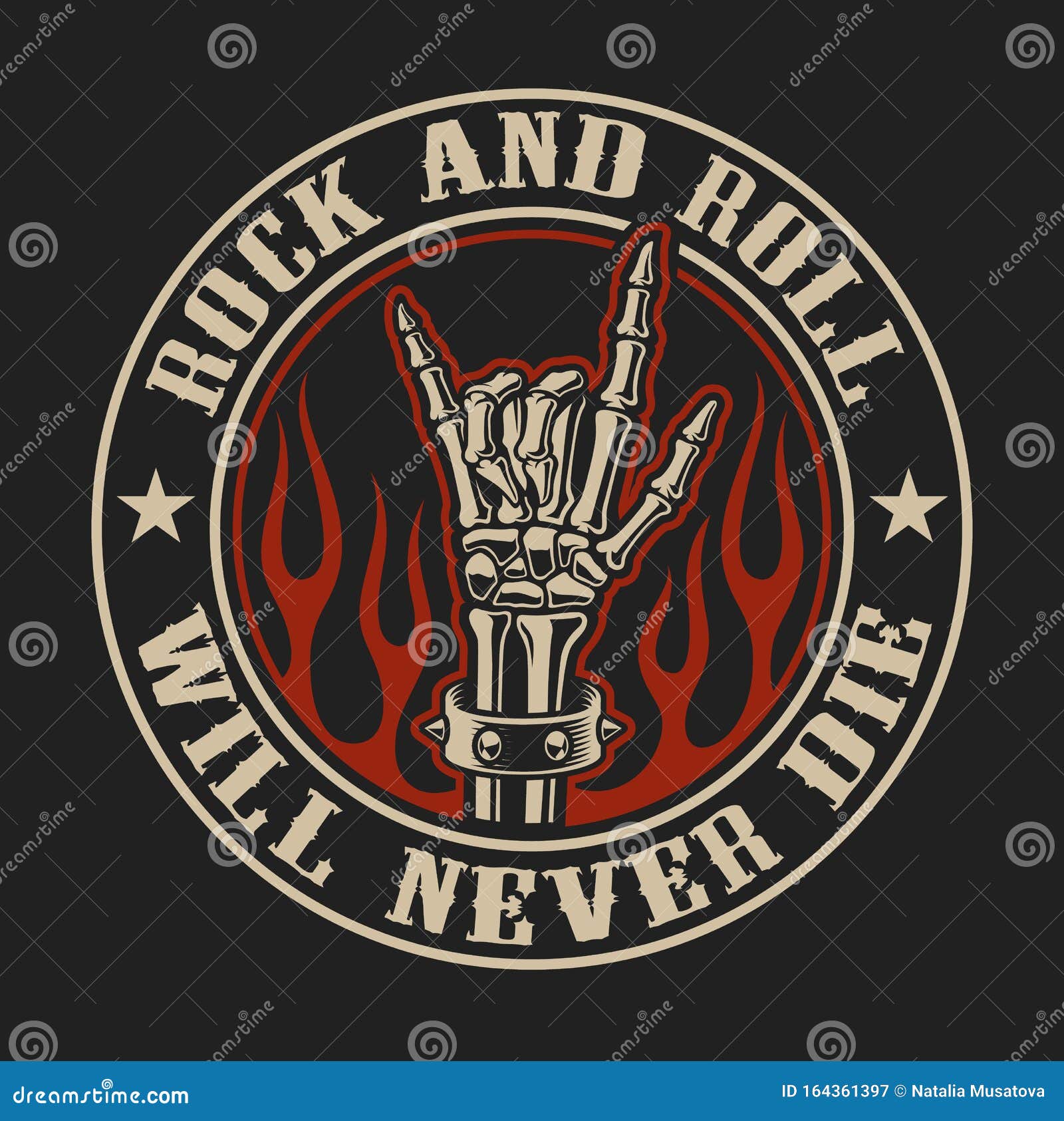 Rock Hand Symbol Of Music. Rock And Roll Emblem Isolated Vector ...