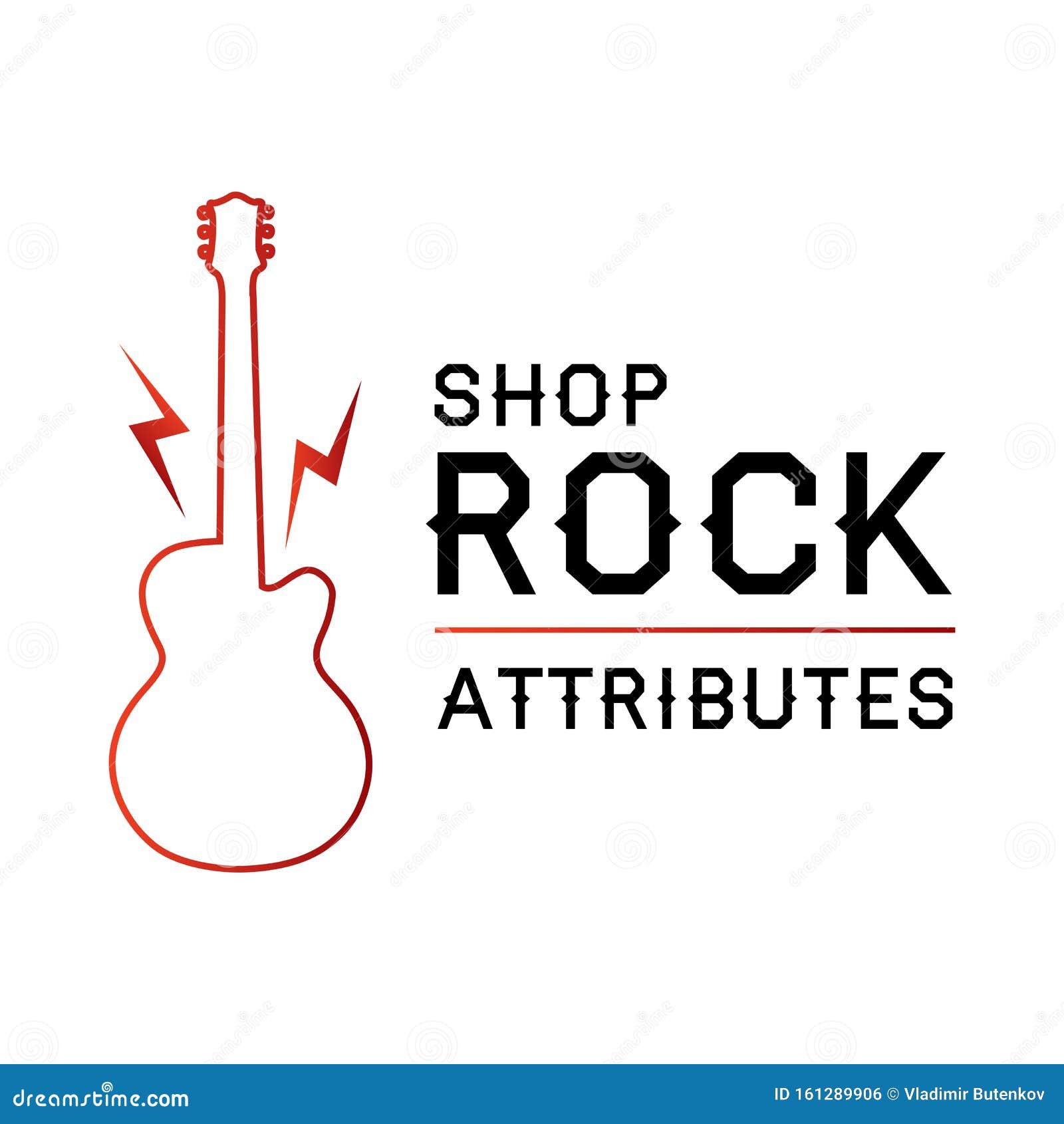 Vector Logo For Rock Shop Paraphernalia And Symbols Stock Photo ...
