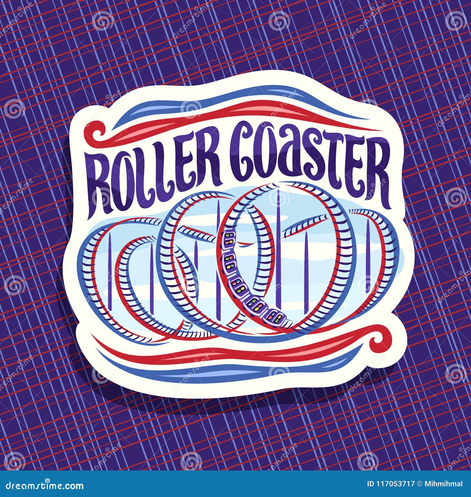 Rollercoaster In Amusement Park. Vector Illustration | CartoonDealer ...