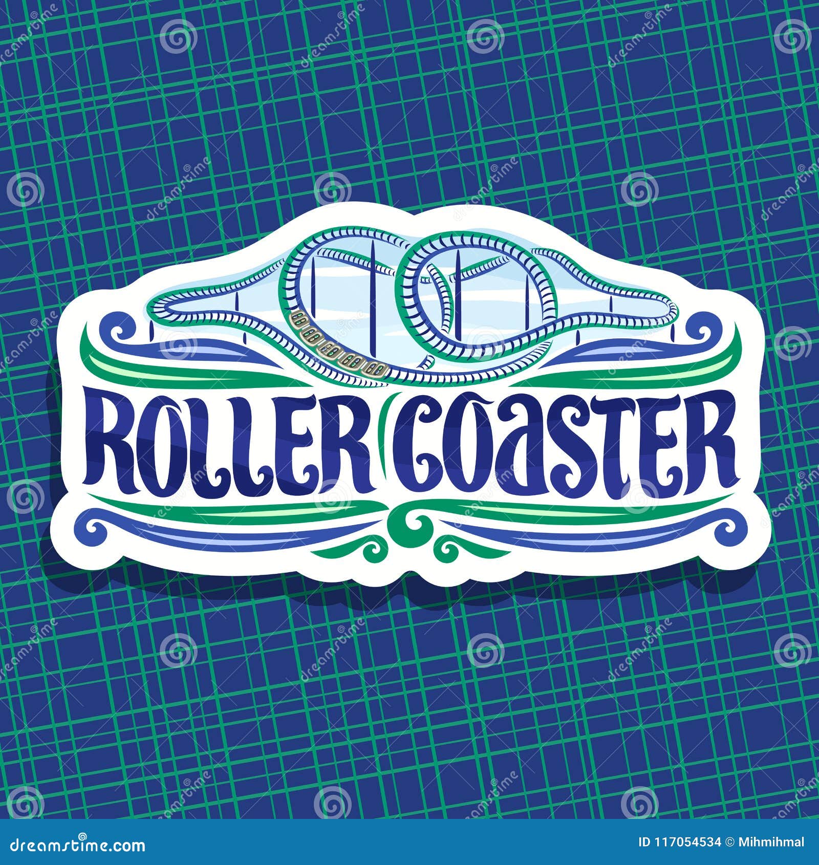 Rollercoaster In Amusement Park. Vector Illustration | CartoonDealer ...
