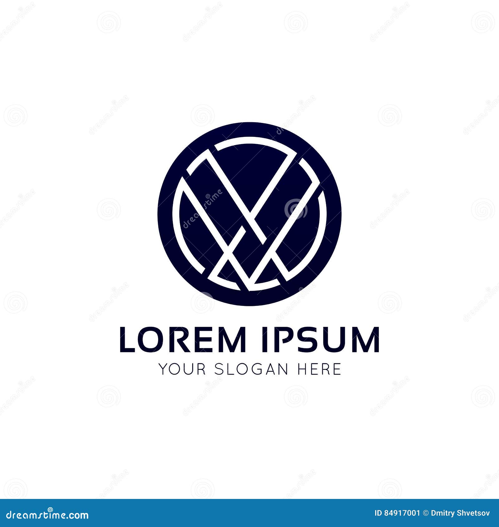 Vector Logo Round Sign V Logo Circle Icon Stock Vector - Illustration ...