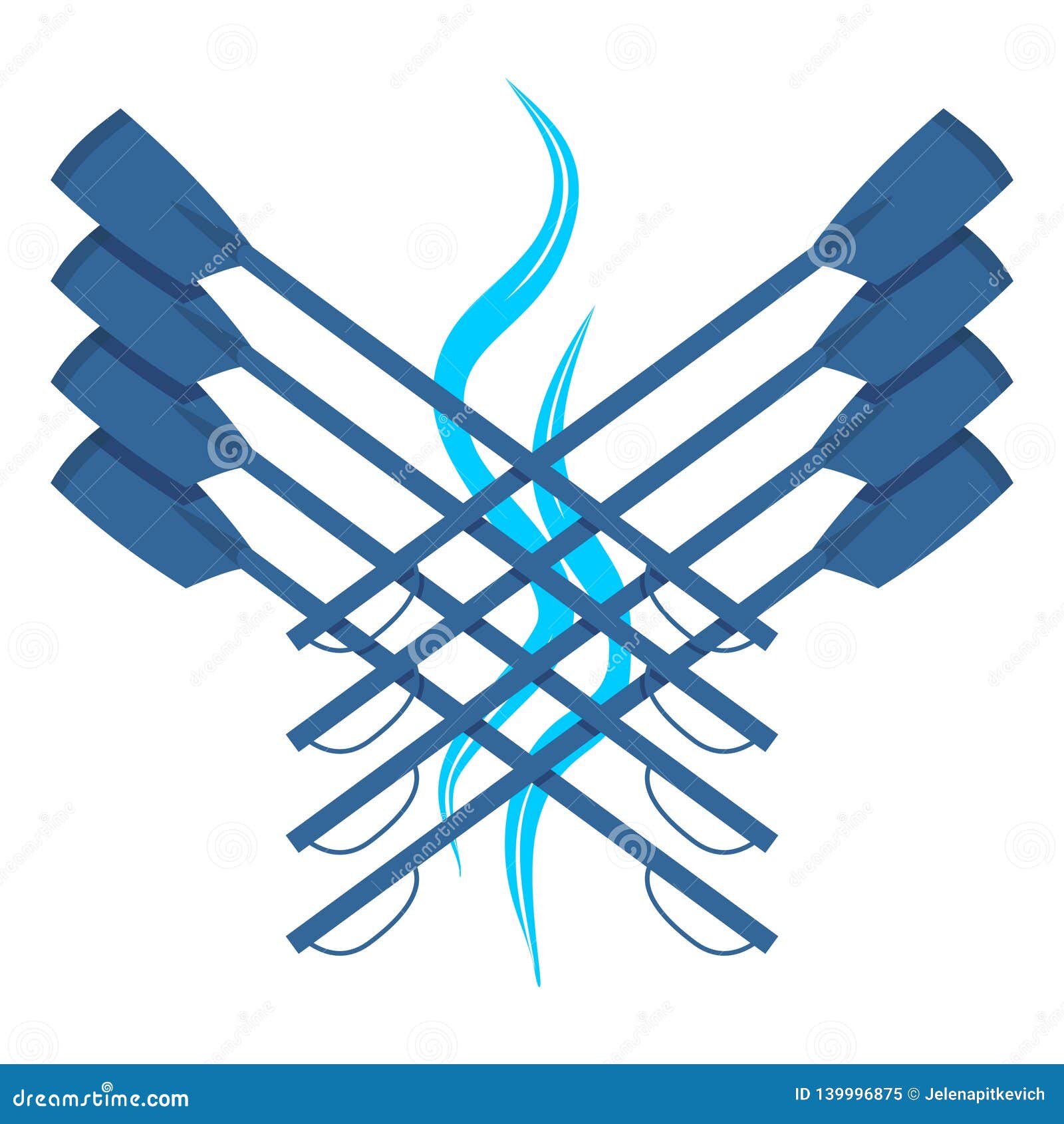 Vector Logo for Rowing Club in Blue Stock Illustration - Illustration ...