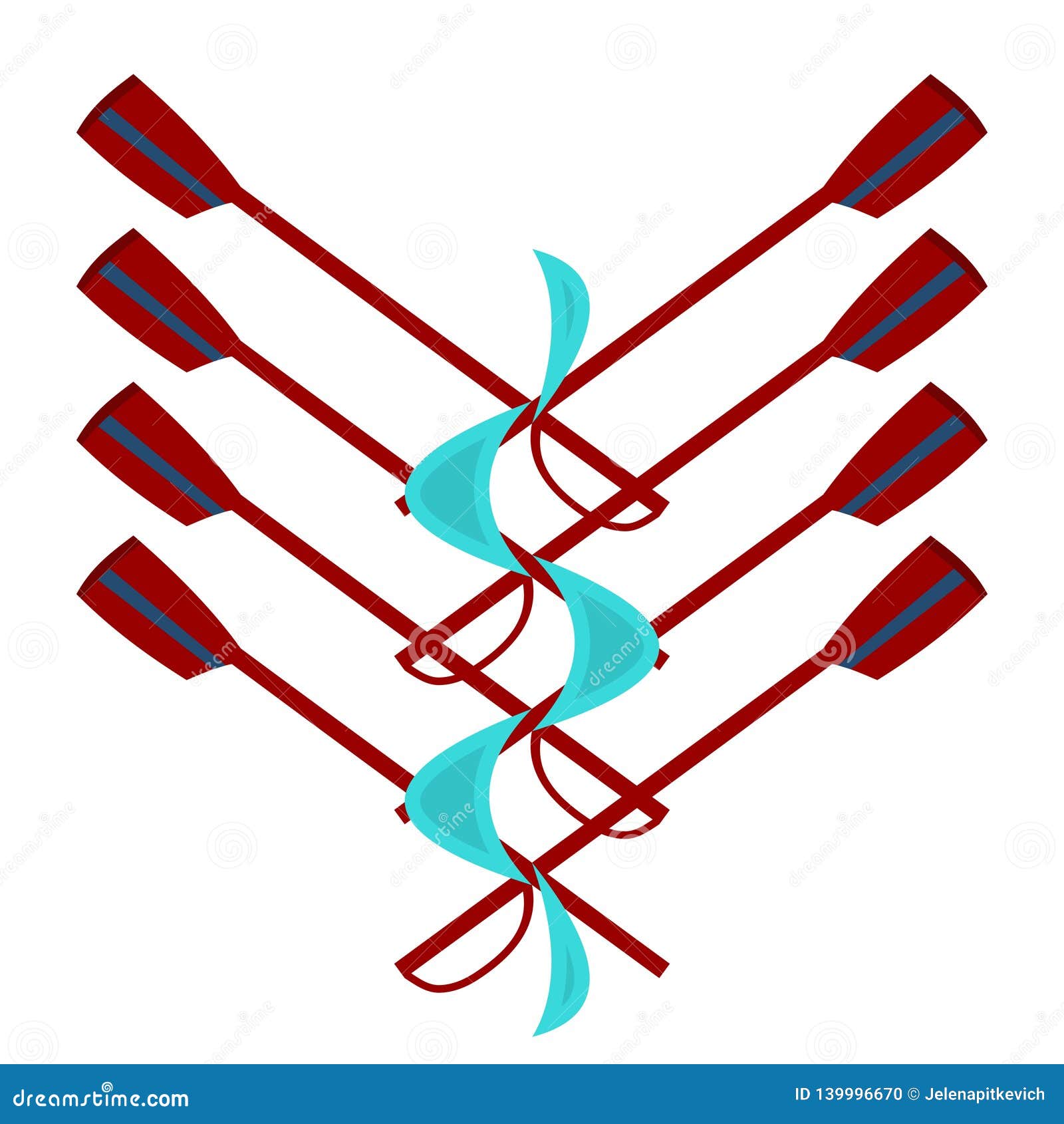 Vector Logo for Rowing Club Red and Blue Stock Illustration ...