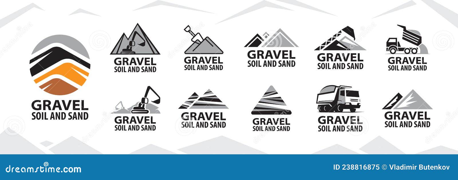 Vector Logo of Sand, Gravel and Soil Extraction Stock Vector ...