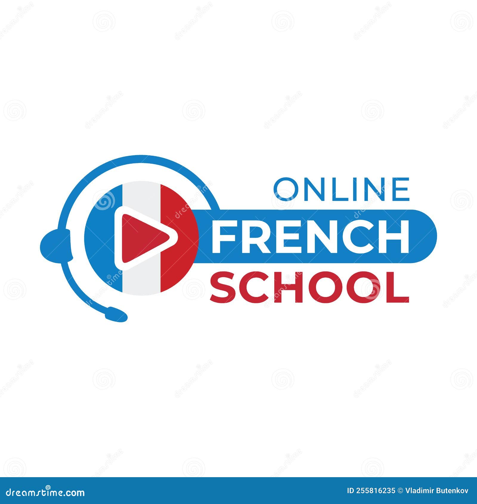Vector Logo of the French Language School Stock Vector - Illustration ...