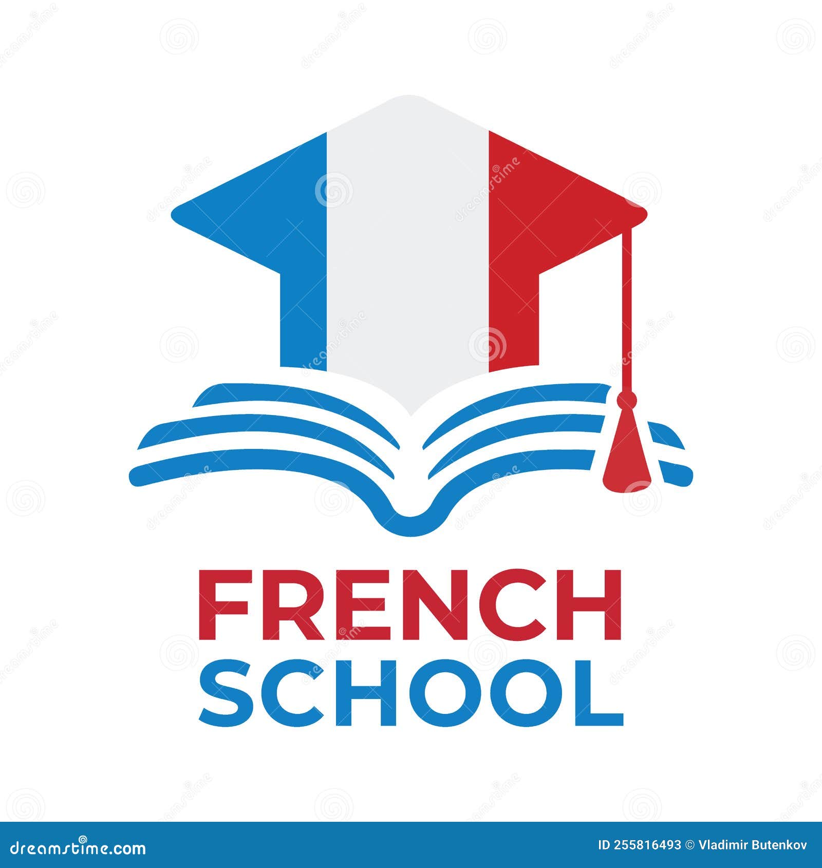 Vector Logo of the French Language School Stock Vector - Illustration ...