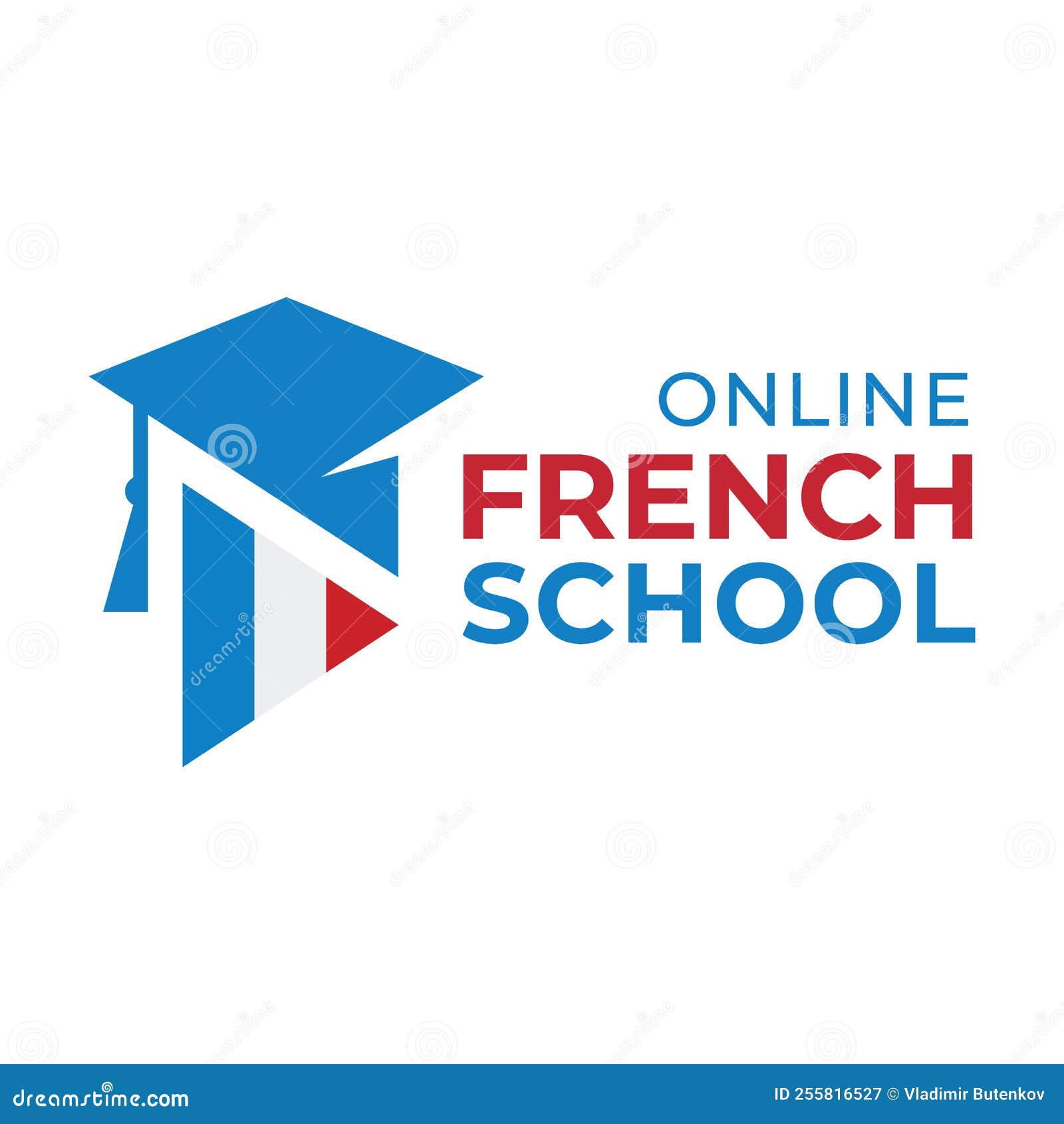 Vector Logo of the French Language School Stock Vector - Illustration ...
