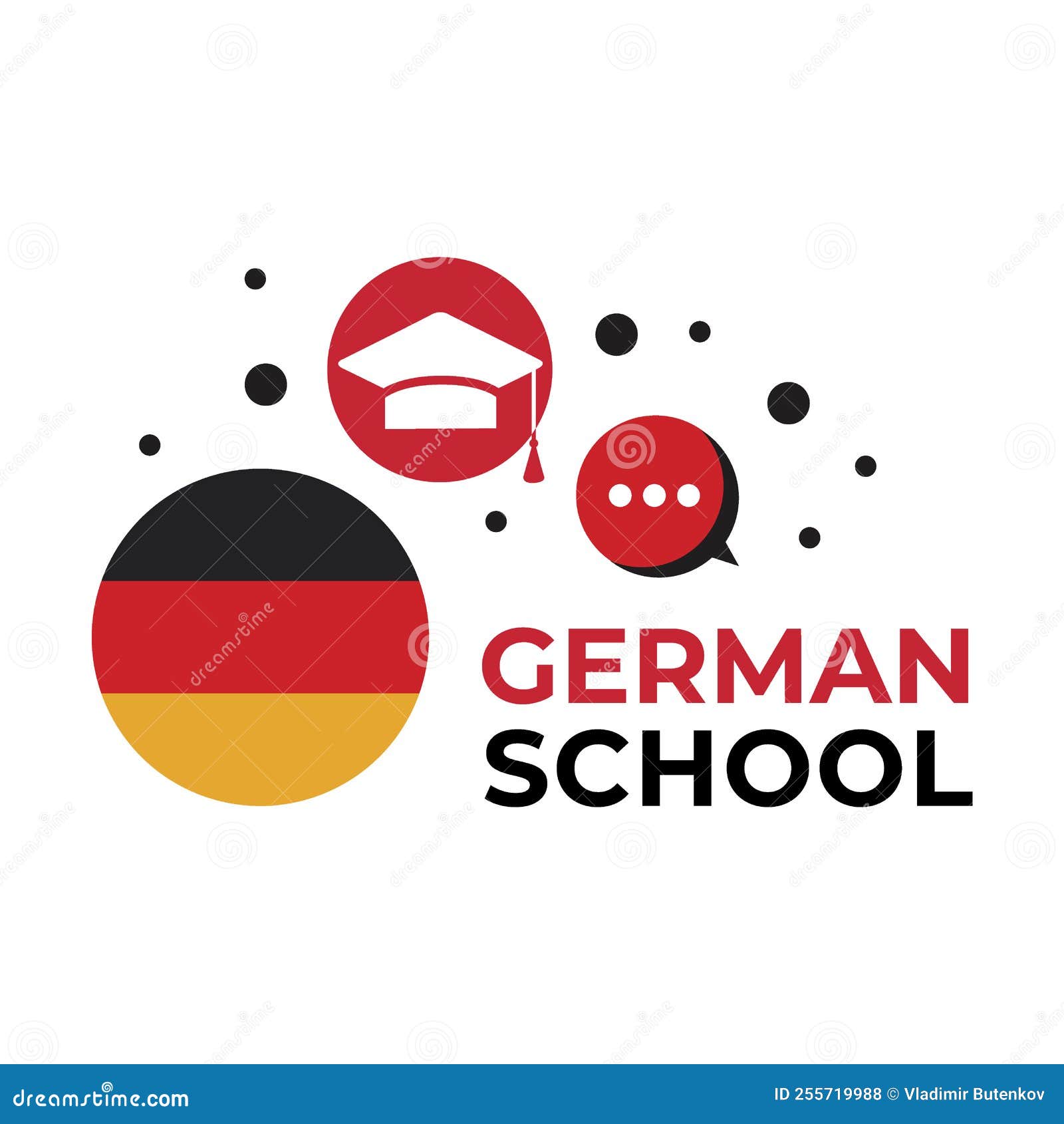 Vector Logo of the German Language School Stock Vector - Illustration ...