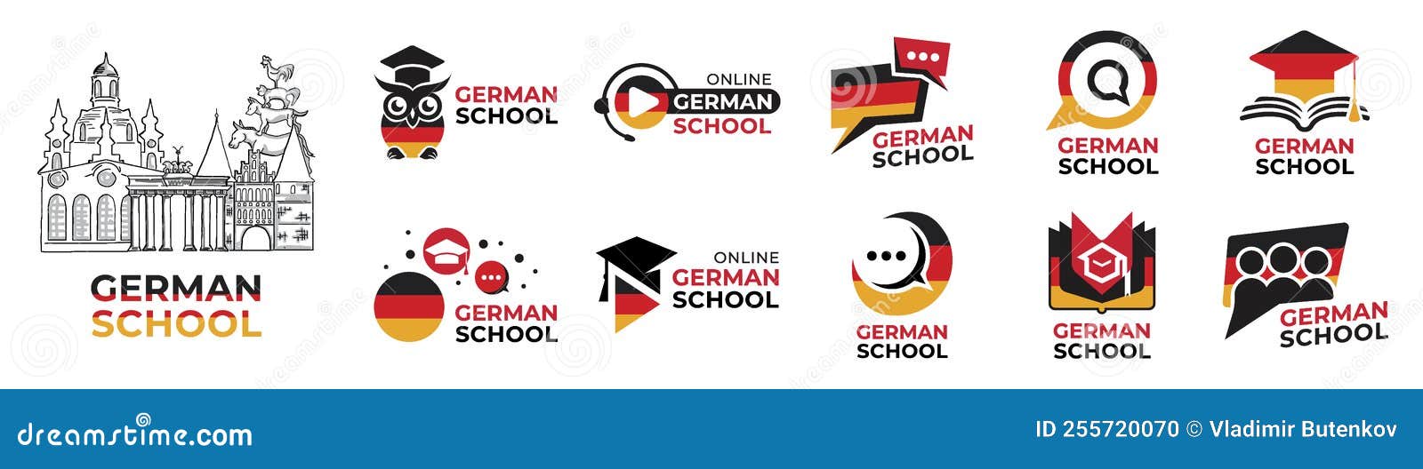 Vector Logo of the German Language School Stock Vector - Illustration ...