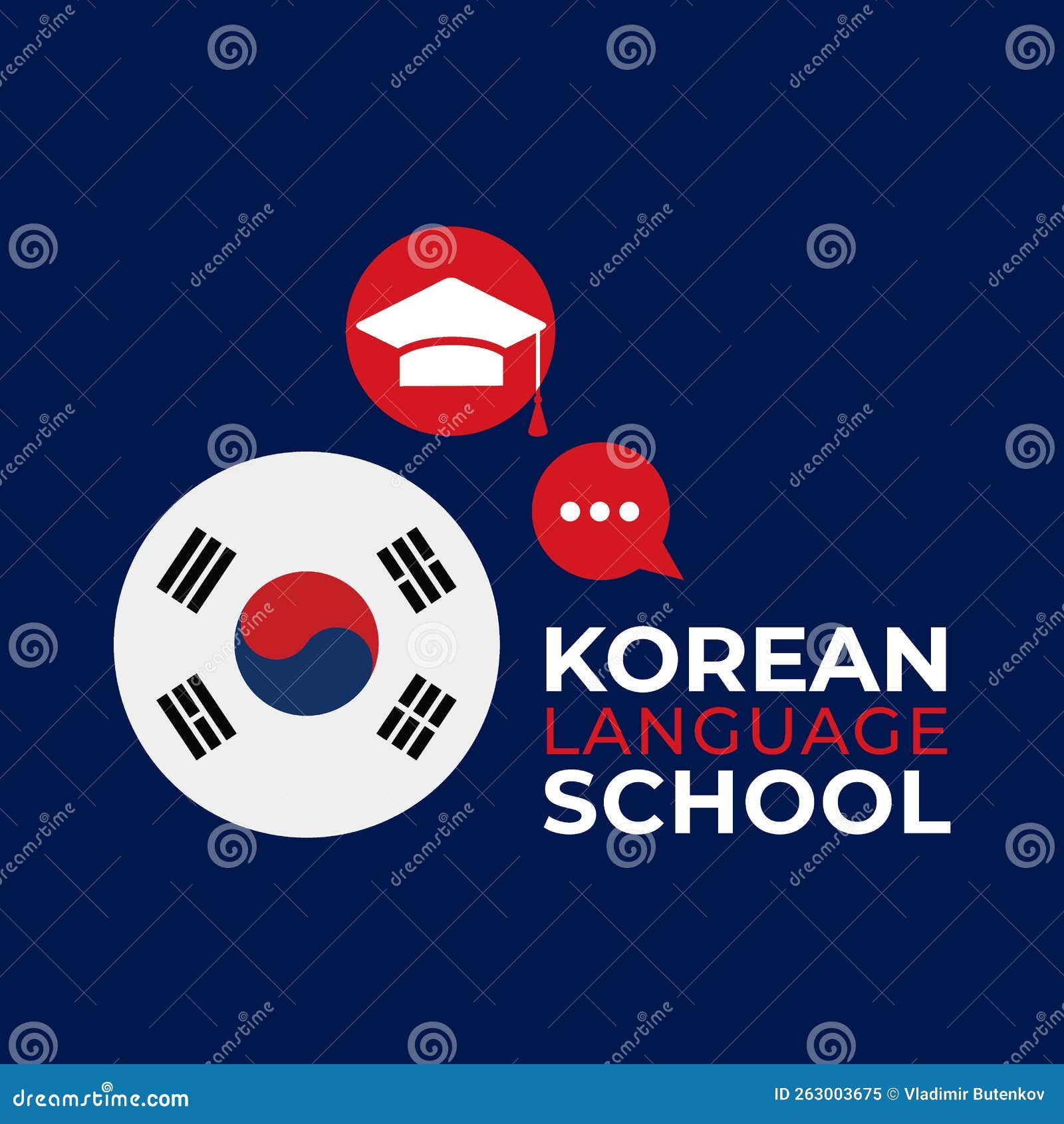Vector Logo of the Korean Language School Stock Vector - Illustration ...