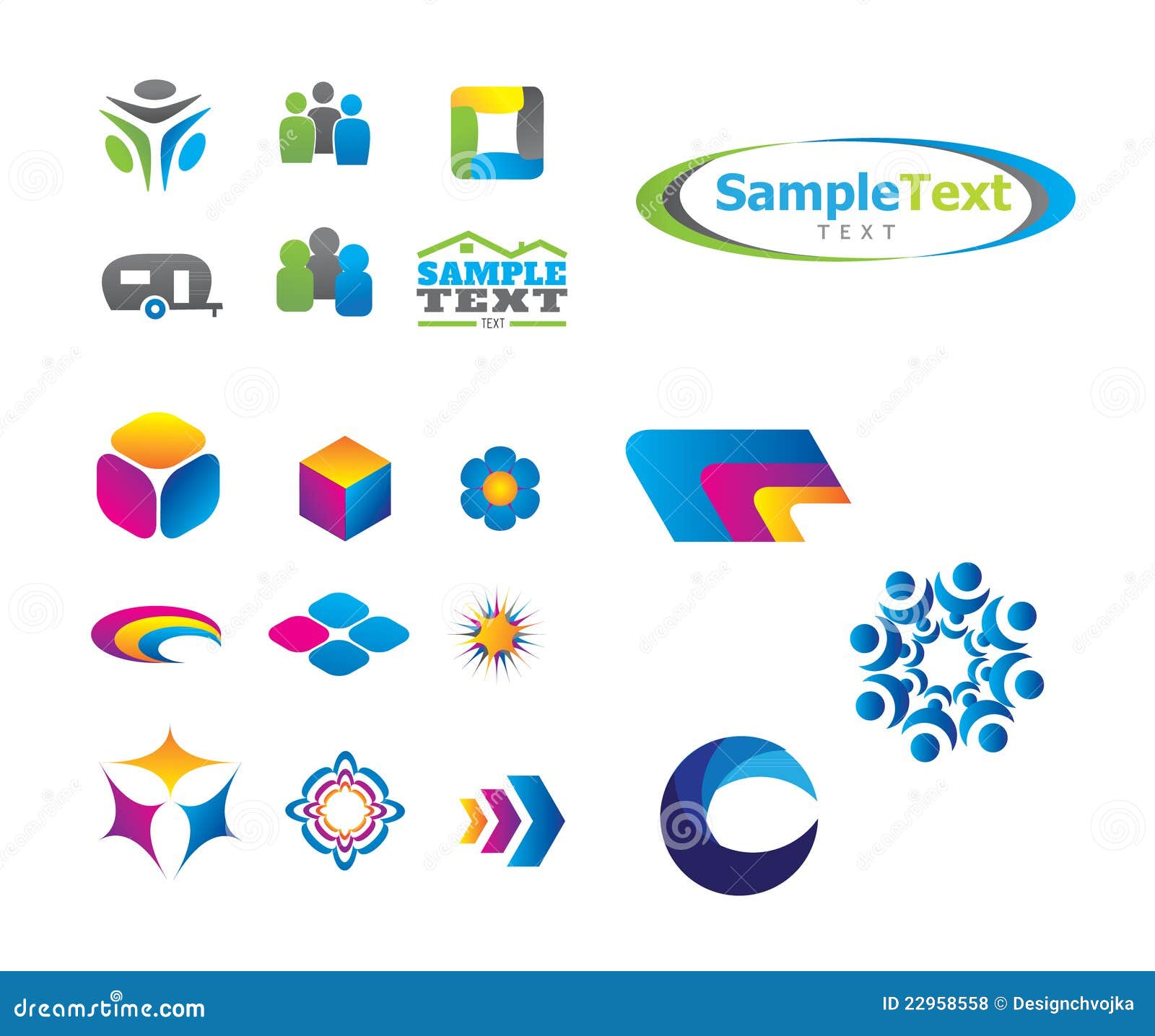 Vector Logo Set stock vector. Illustration of family - 22958558