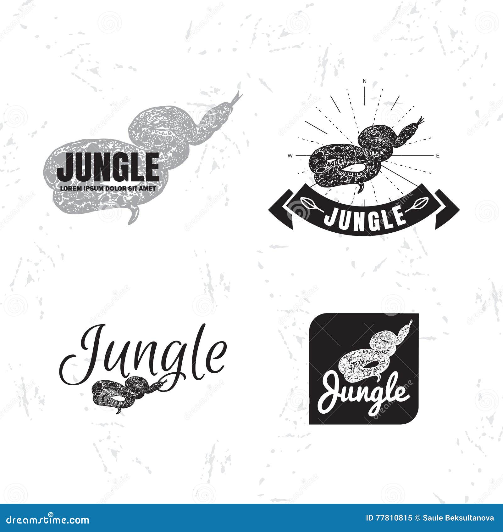 Vector Logo Set With Boa Constrictor Snake Stock Image | CartoonDealer ...