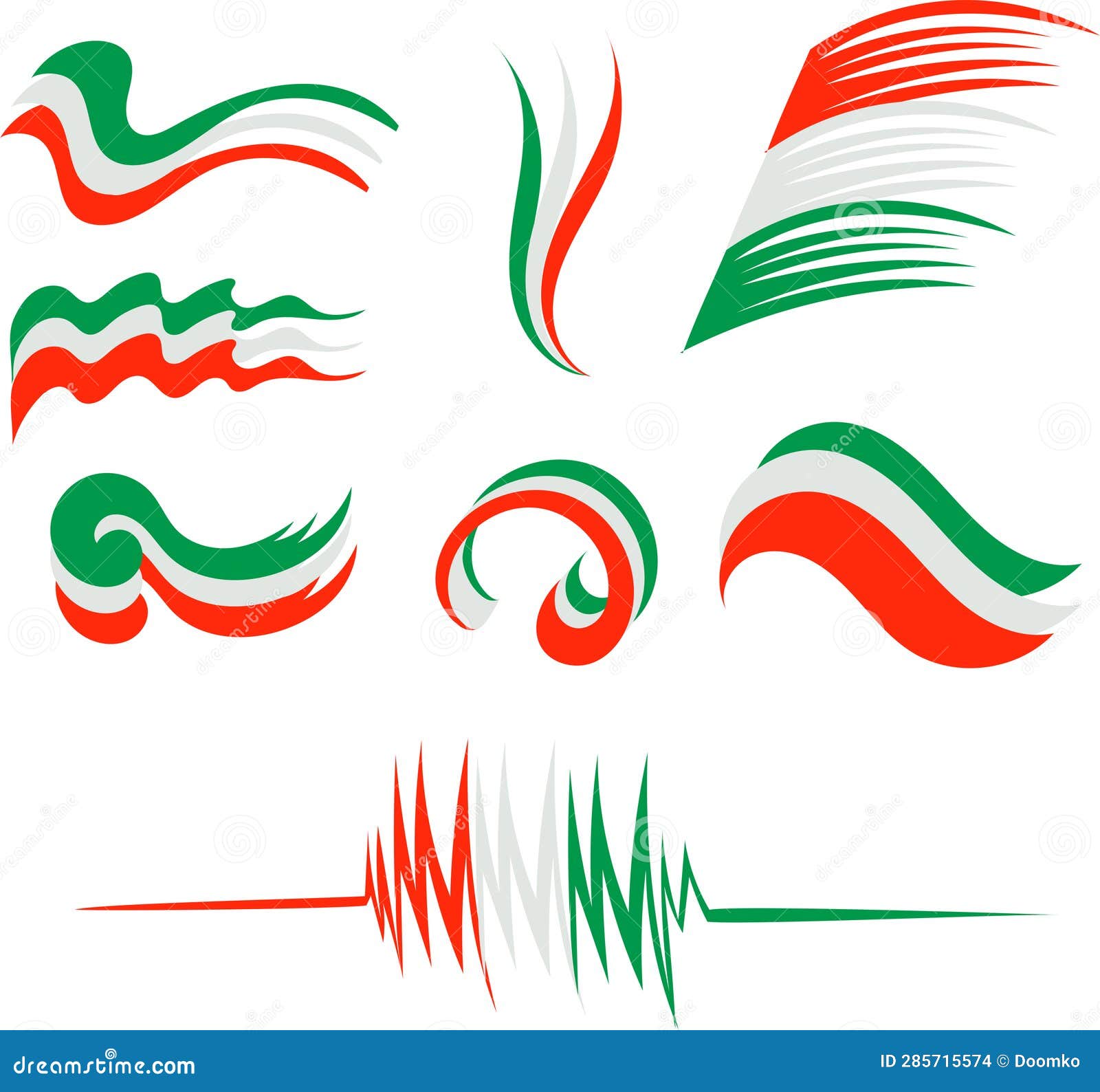 Vector Logo Set Italy Flag Icon Stock Vector - Illustration of national ...