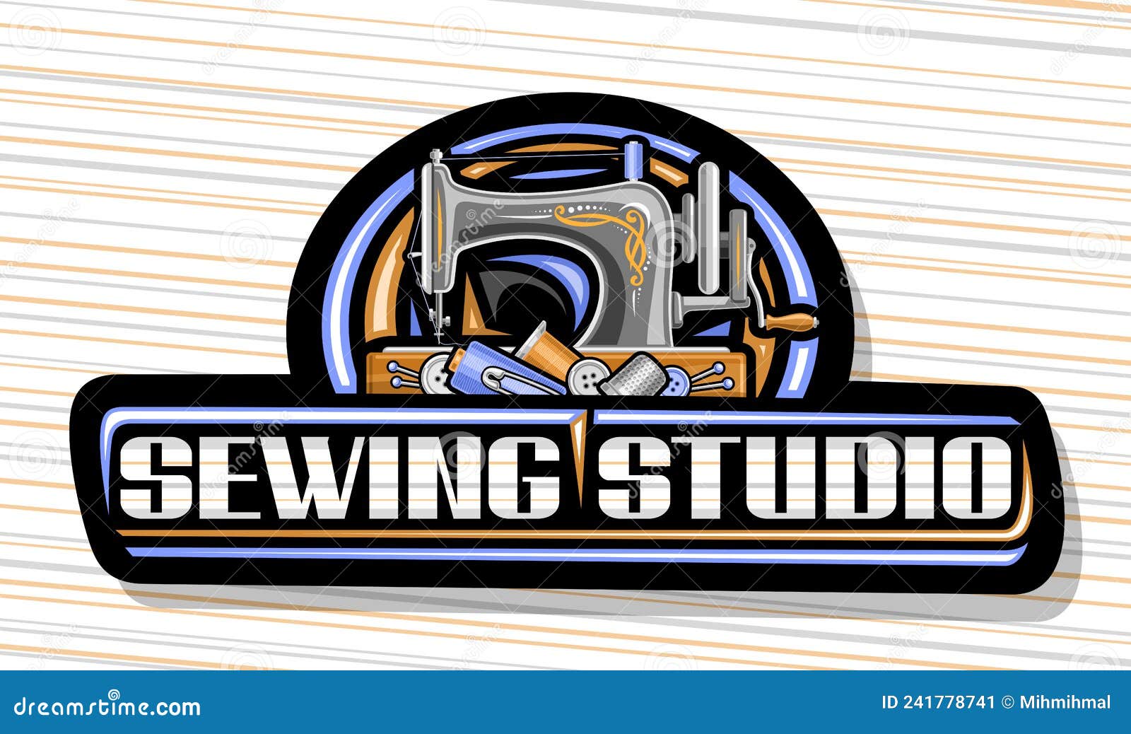 Vector Logo for Sewing Studio Stock Vector - Illustration of board ...