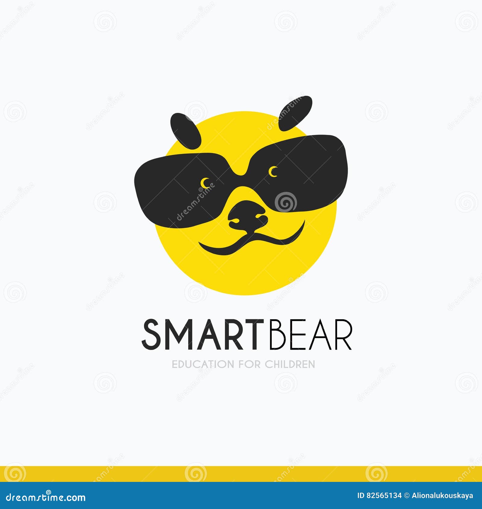 Vector Logo Smart Bear With Glasses, Idea, Development, Learning, Study ...