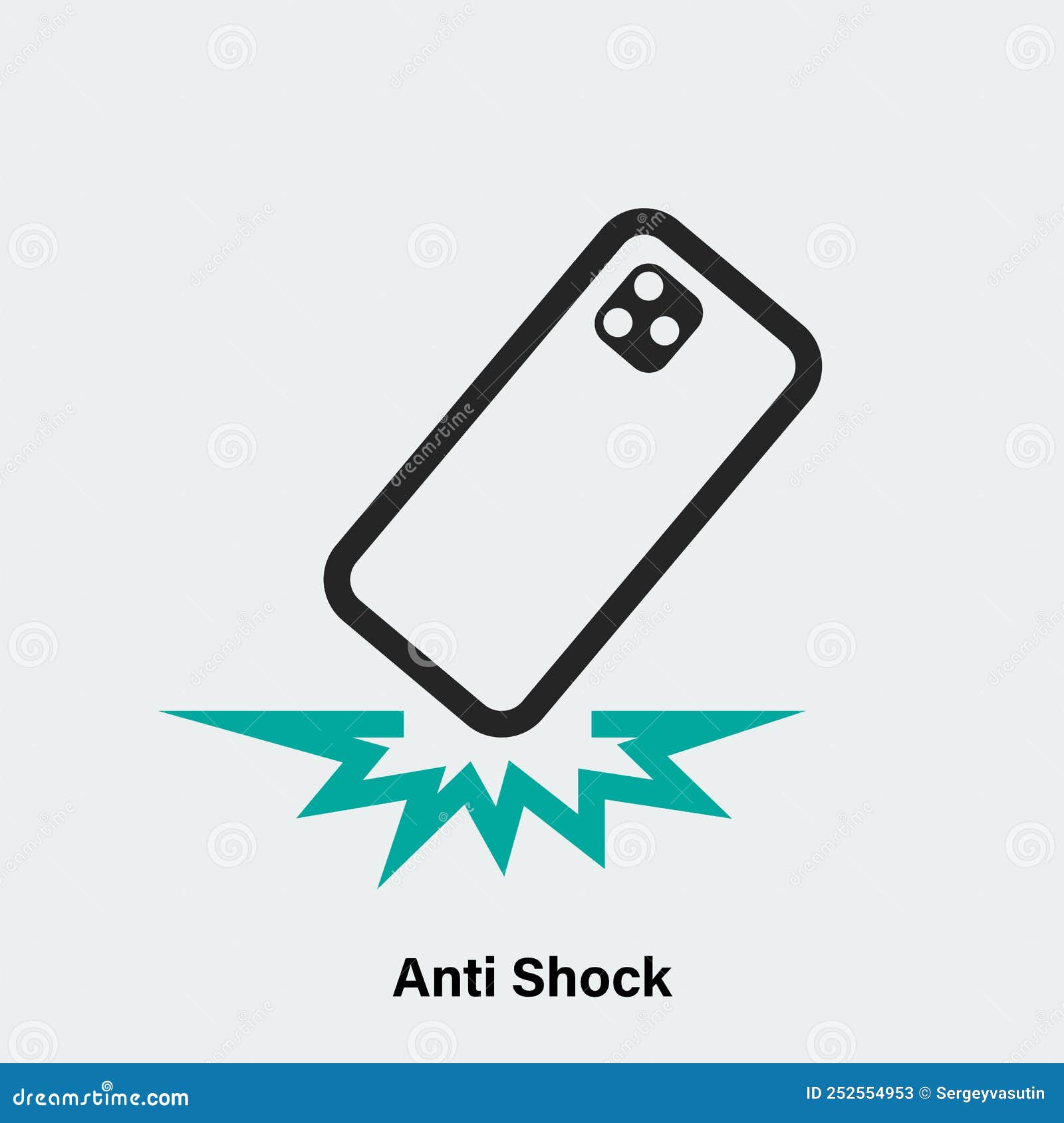 Vector Logo of Smartphone Falling on Floor and Text Against Gray ...