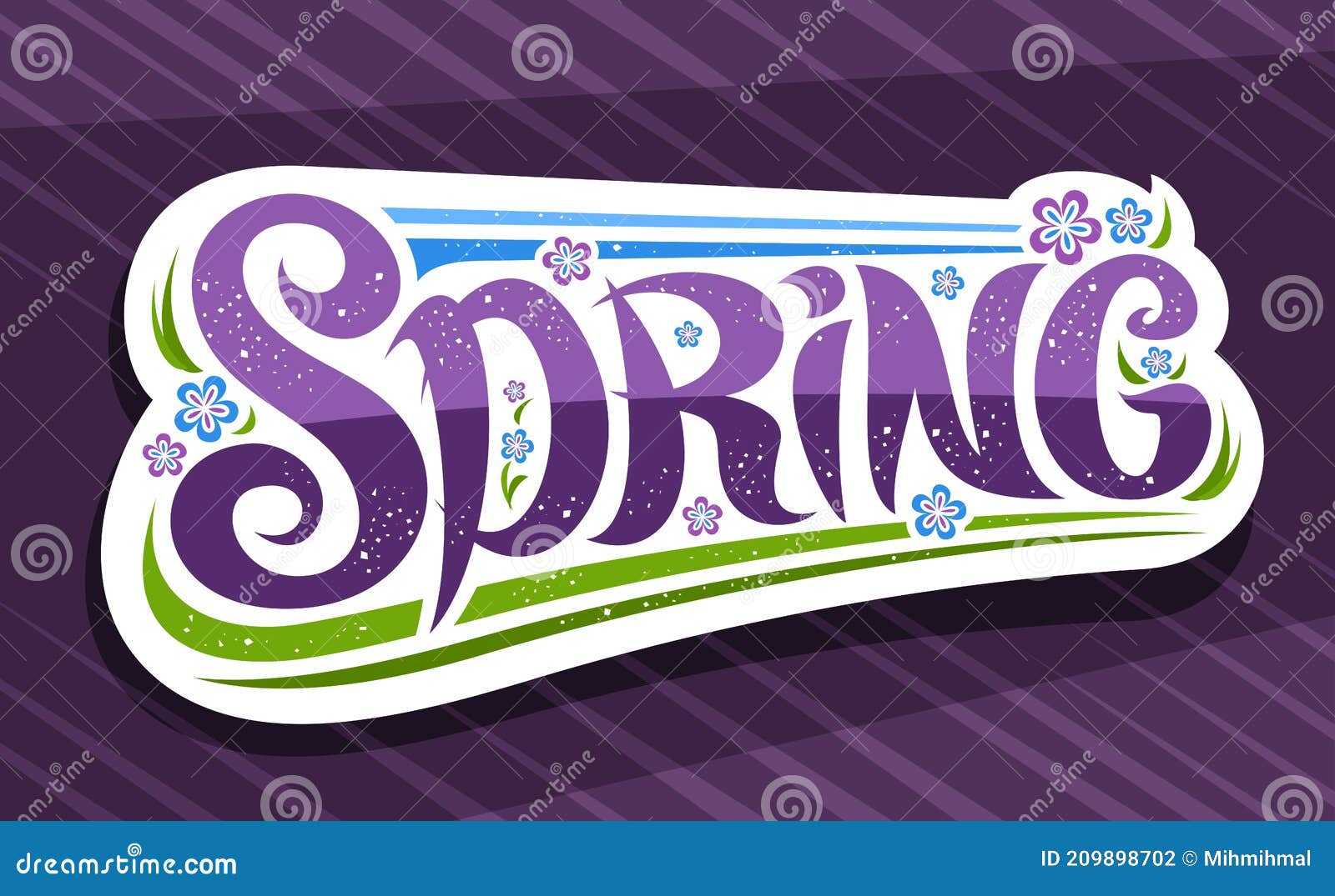 Vector logo for Spring stock vector. Illustration of handwriting ...