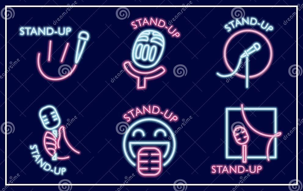 Vector Logo of a Stand-up, Humorous Show Stock Vector - Illustration of ...