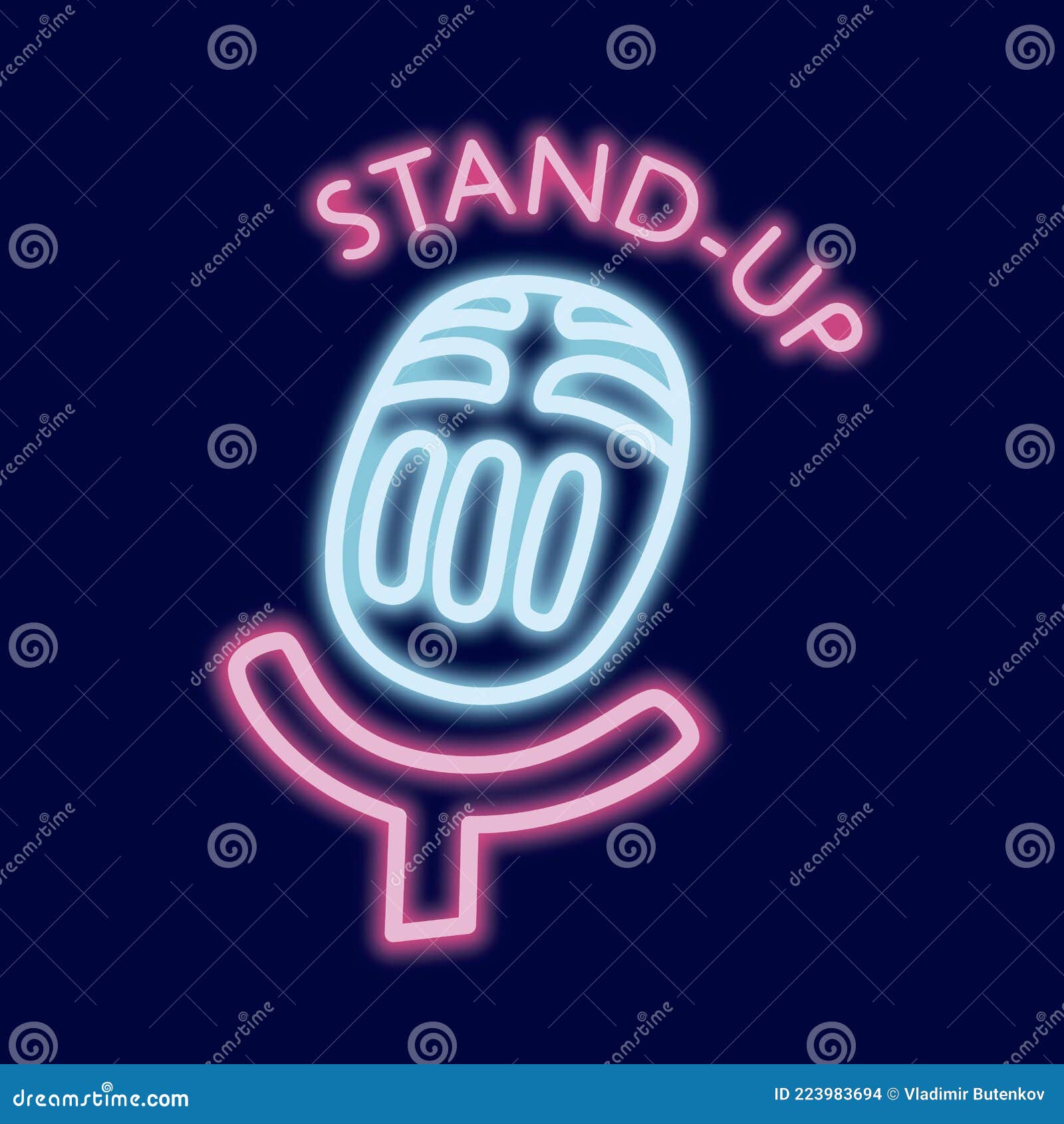 Vector Logo of a Stand-up, Humorous Show Stock Vector - Illustration of ...