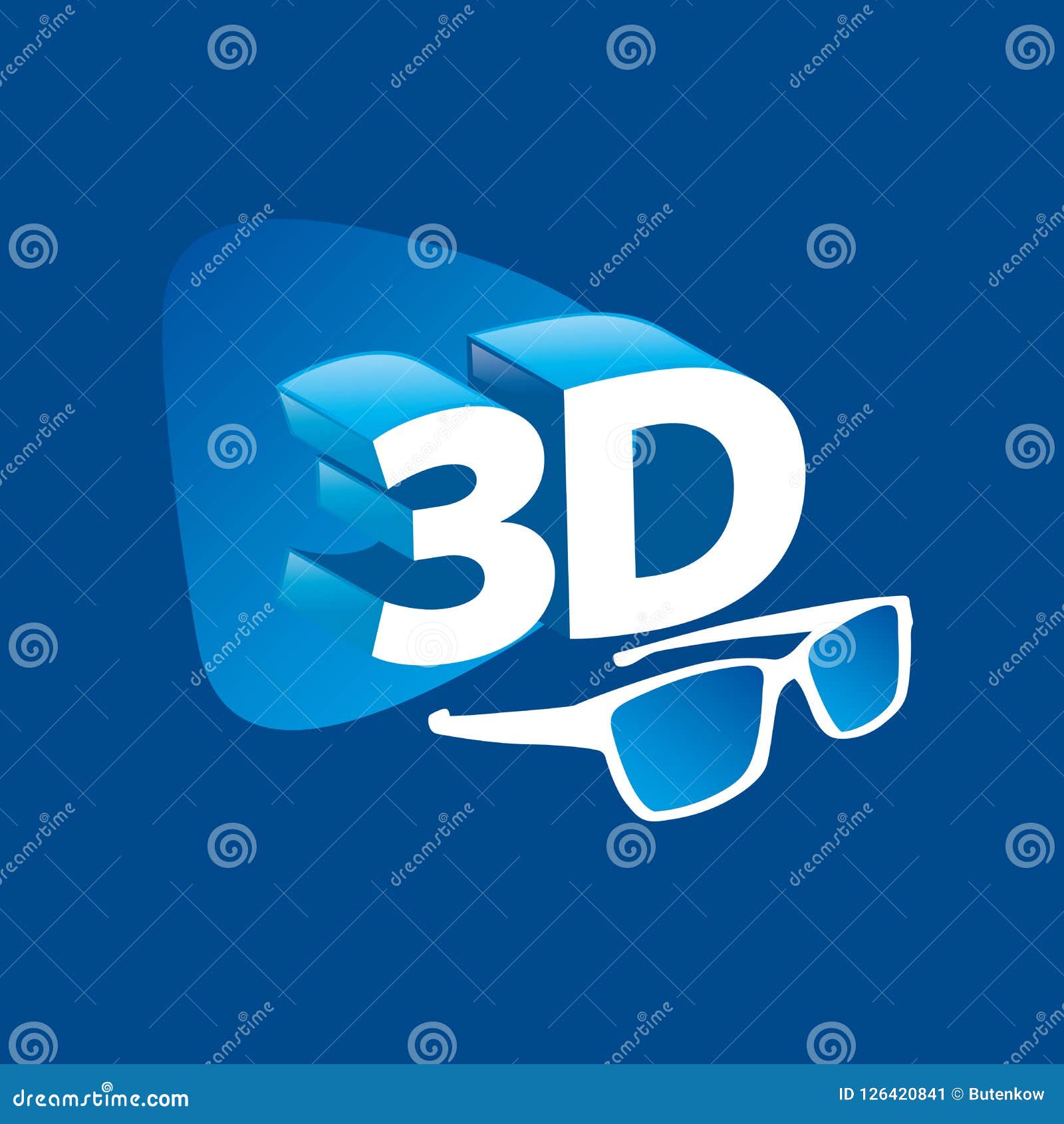 Vector logo stereoscopy stock vector. Illustration of theater - 126420841