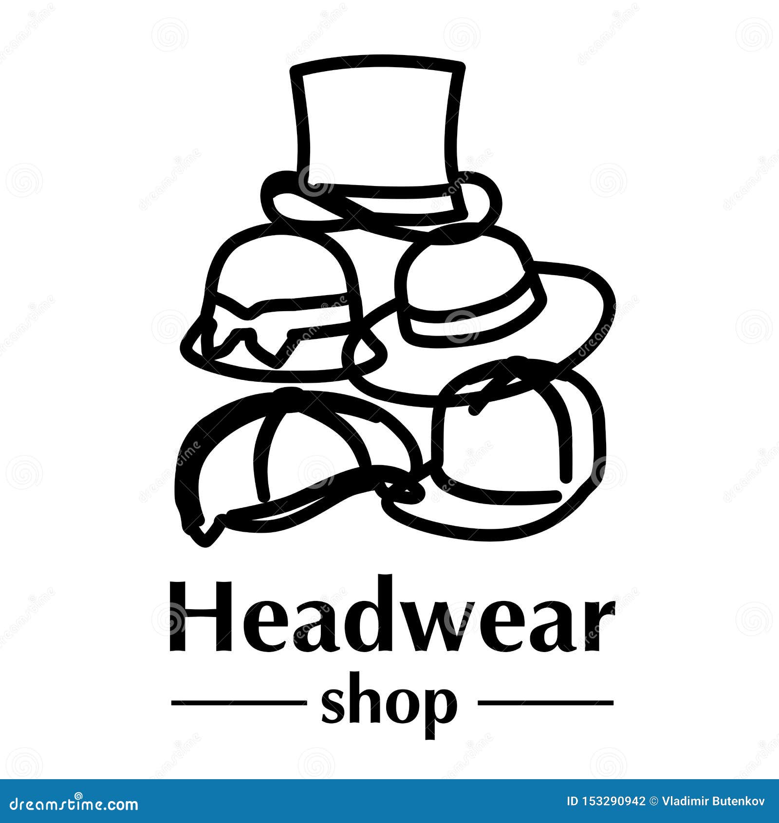 Vector Logo for Store Hats and Caps Stock Illustration - Illustration ...