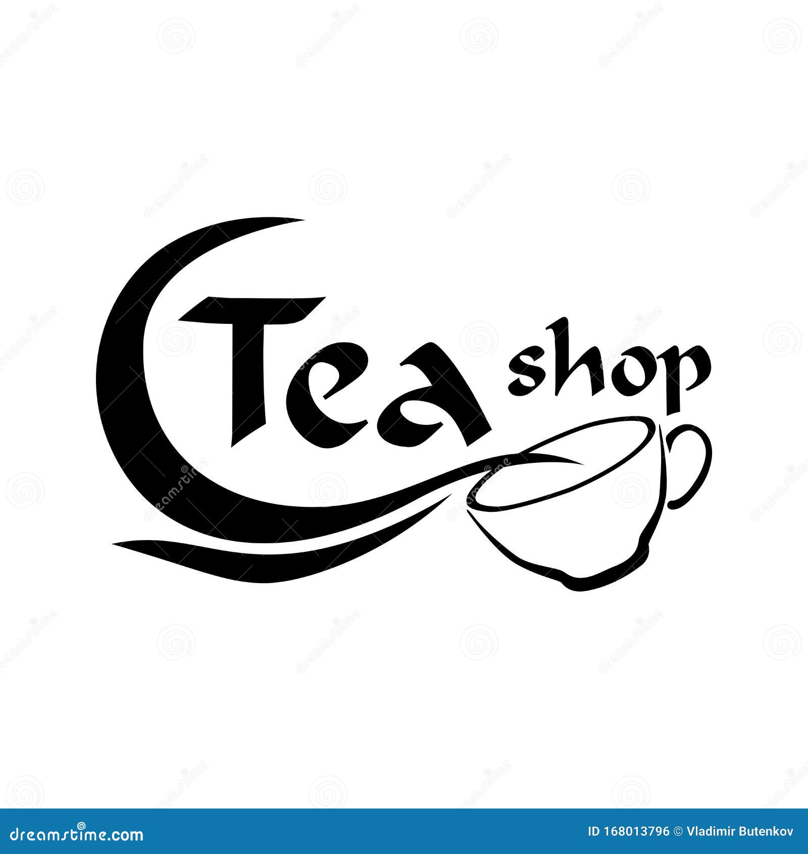 Vector Logo of a Tea Shop and Cafe Stock Illustration - Illustration of ...