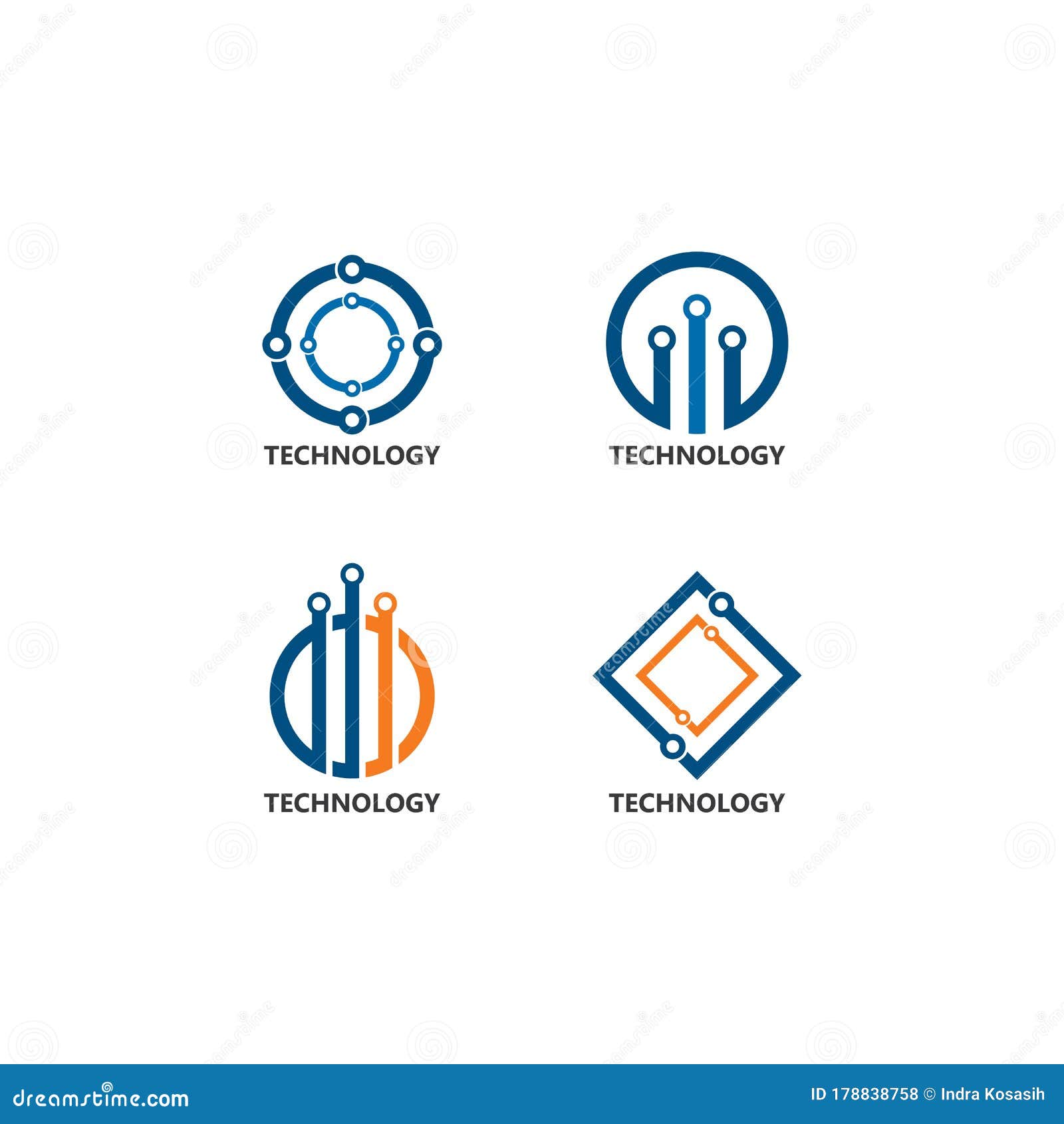 Vector Logo Technology Concept Illustration Stock Vector - Illustration ...